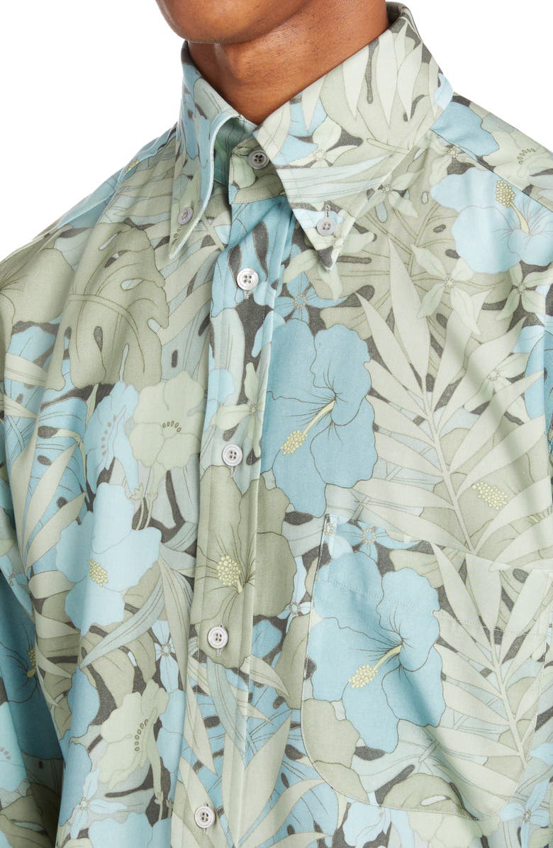 TOM FORD Dusty Hibiscus Fluid Fit Button-Down Shirt | Nordstromrack