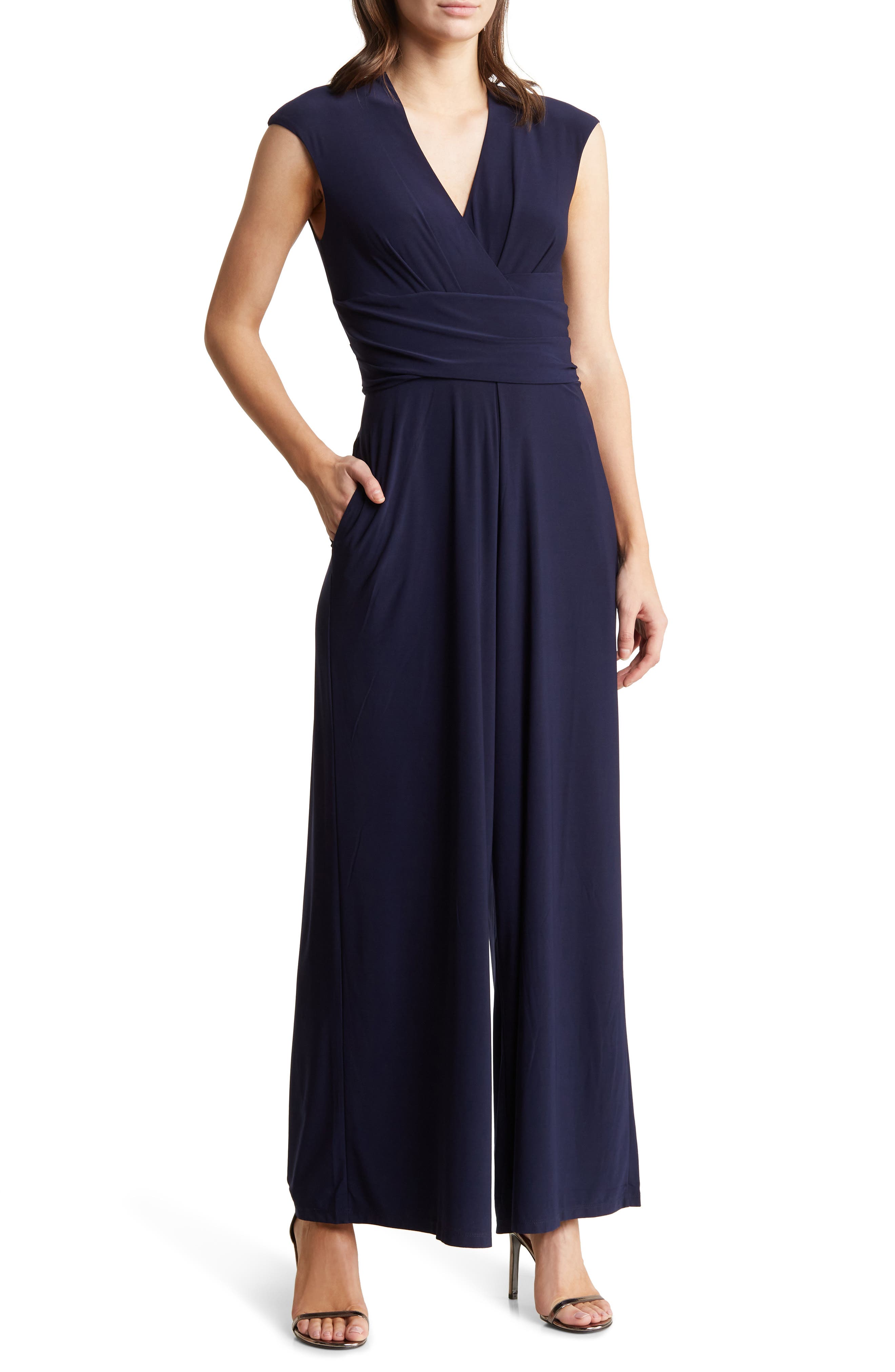Vince Camuto Wrap Bodice Sleeveless Jumpsuit | Nordstromrack
