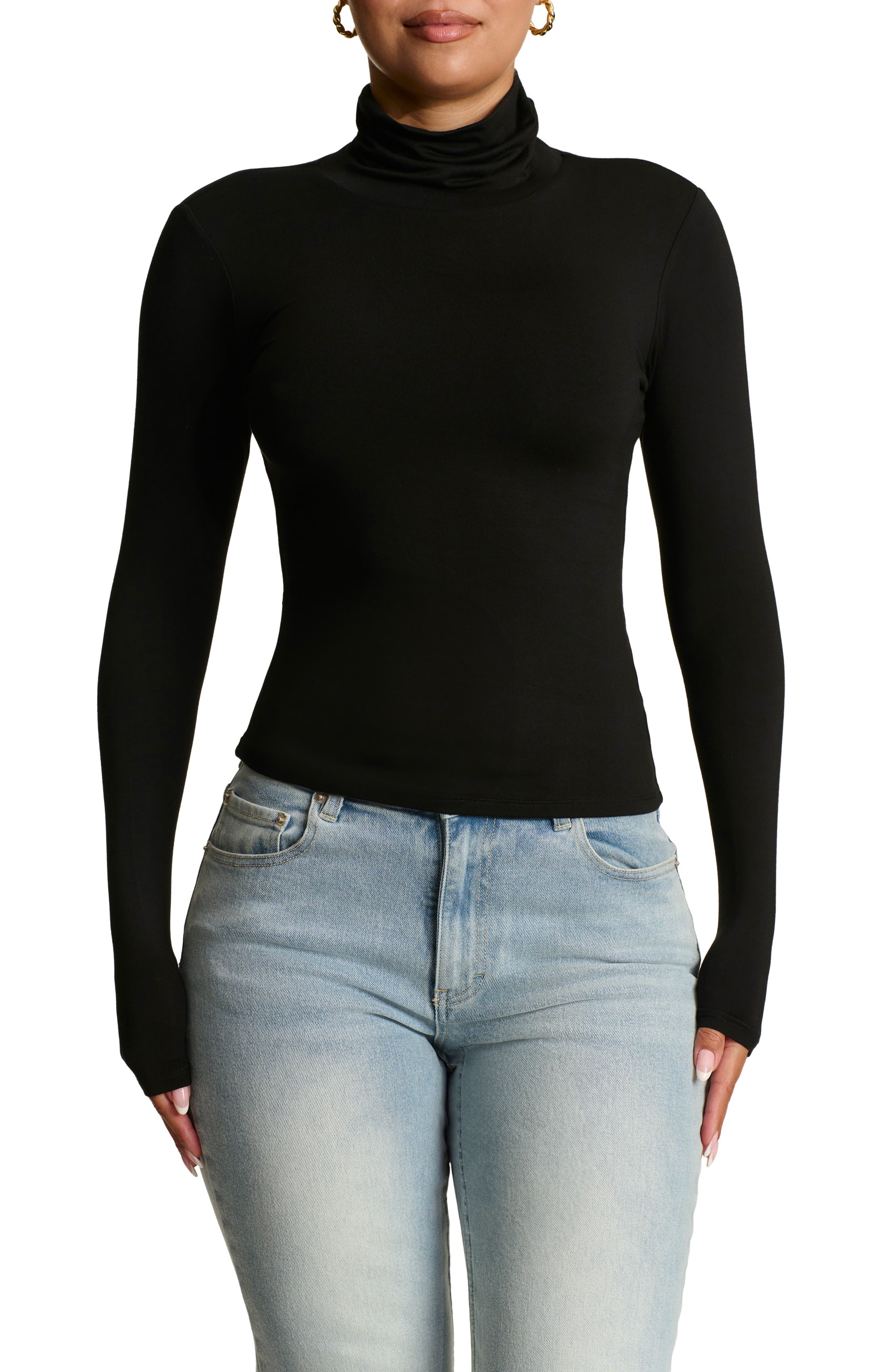 Naked Wardrobe Smooth Turtleneck Top | Nordstromrack
