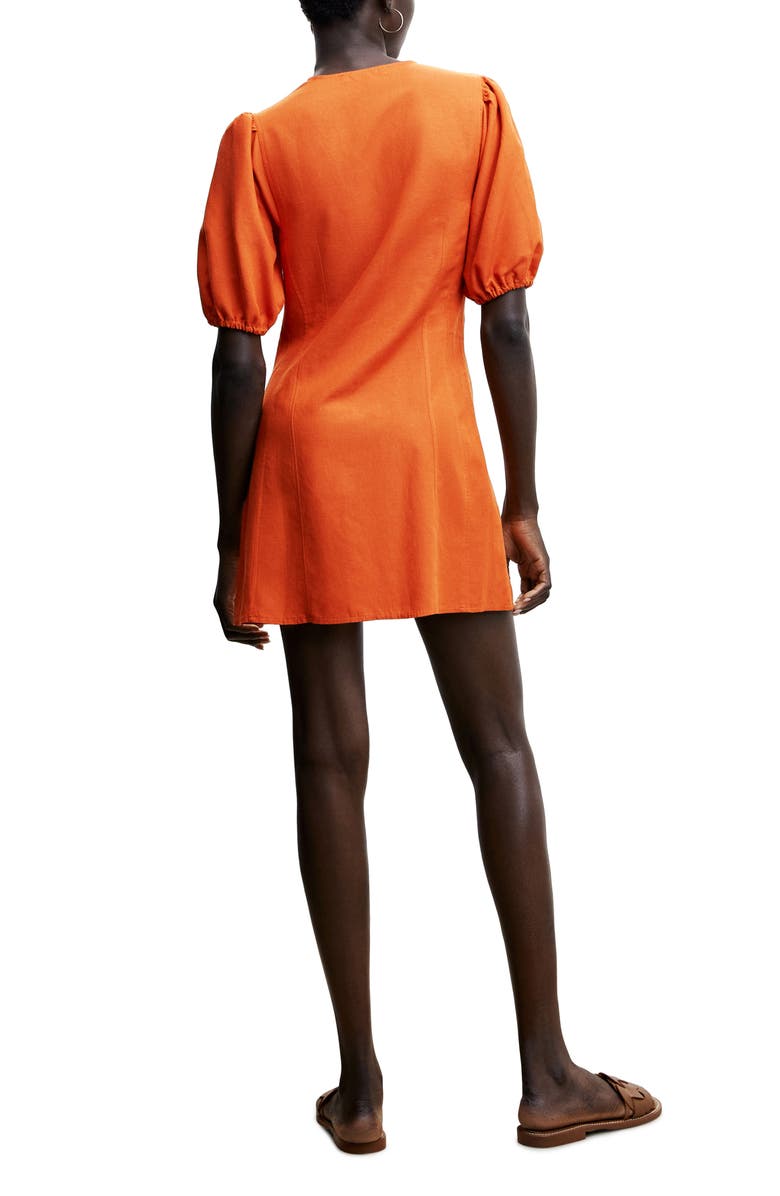MANGO Puff Sleeve Minidress | Nordstrom