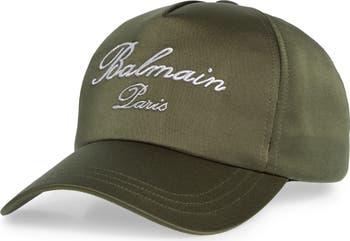 Balmain Logo Embroidered Satin Baseball Cap | Nordstrom