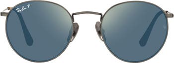 Ray-Ban 47mm Round Titanium Sunglasses | Nordstrom