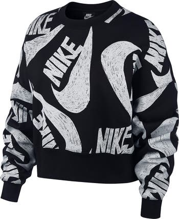 Nike Icon Print Fleece Crew Neck Sweatshirt | Nordstromrack