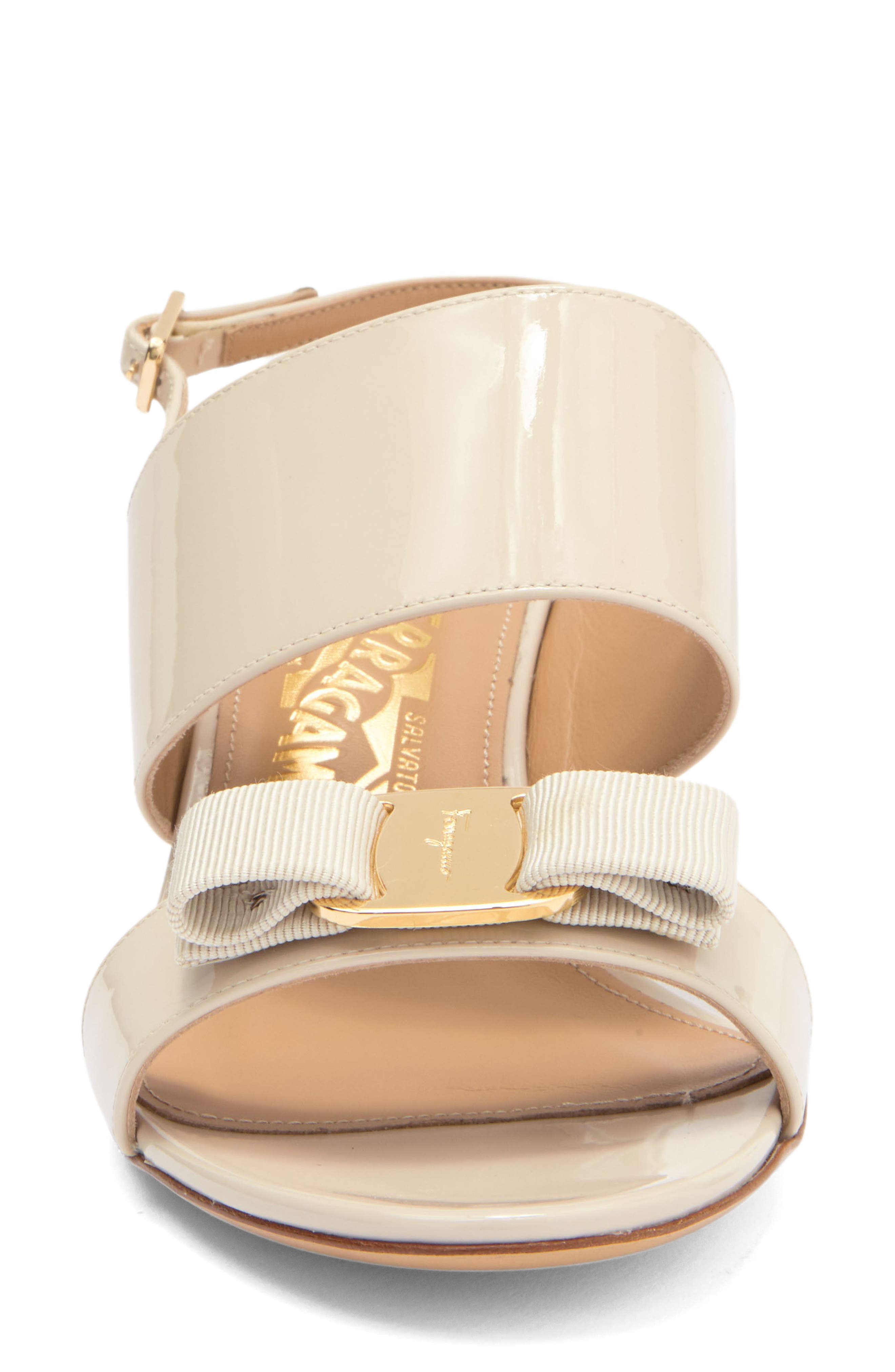 FERRAGAMO Vernice Bow Open Toe Sandal (Women) | Nordstromrack