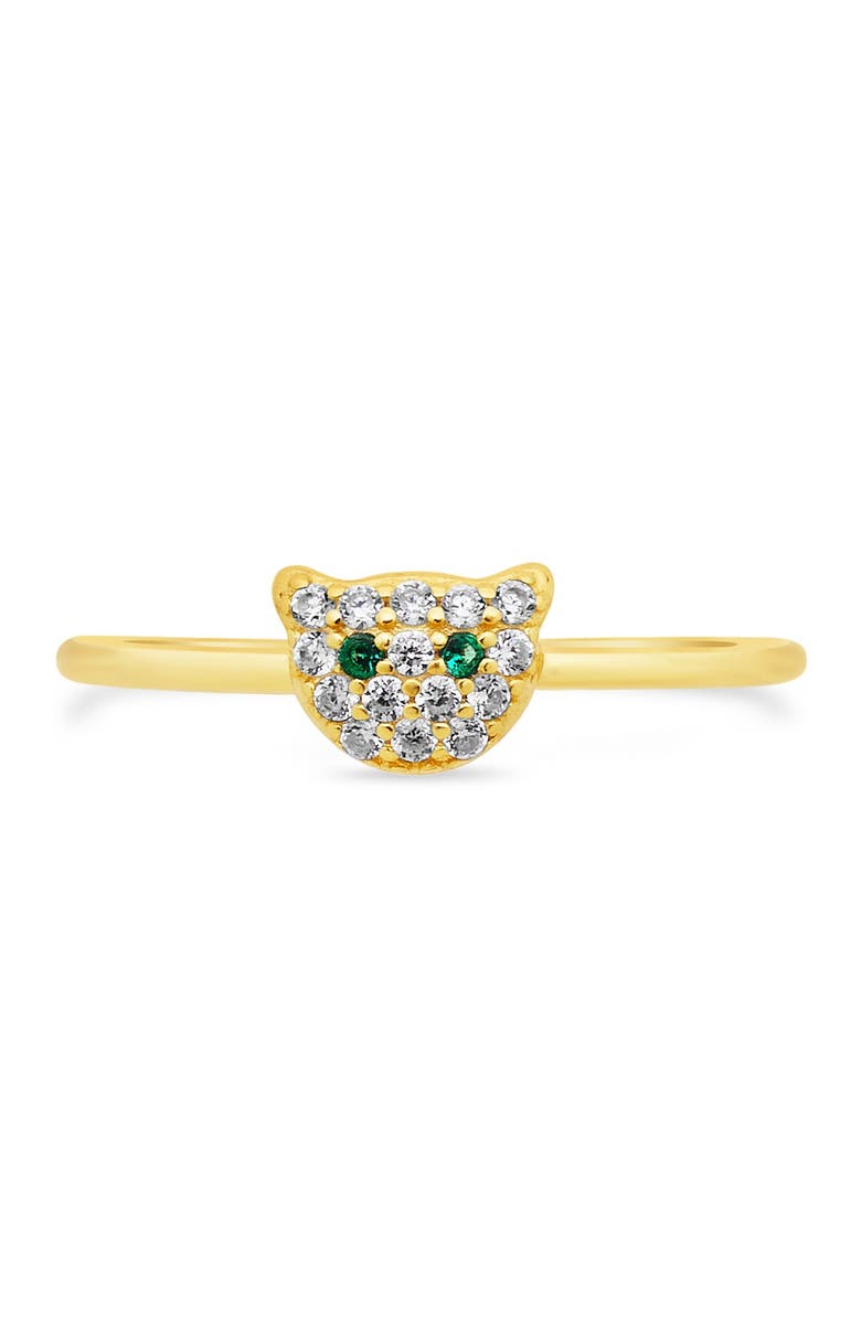 Sterling Forever 14K Gold Sterling Silver CZ Jaguar Ring | Nordstromrack