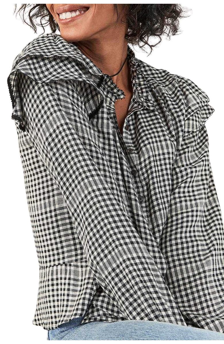 Faherty Sandia Gingham Ruffle Blouse | Nordstromrack