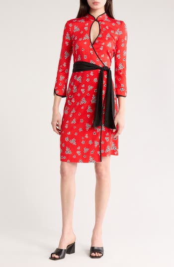 DVF Short China Silk Wrap Dress | Nordstromrack