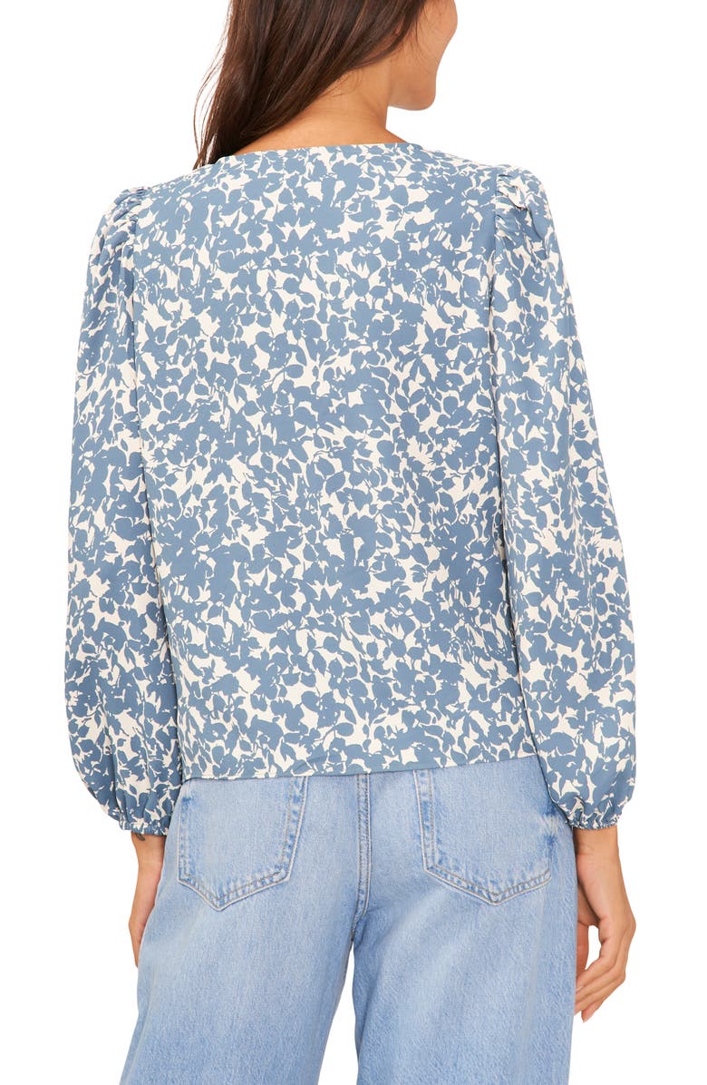 1.STATE Print Balloon Sleeve V-Neck Top | Nordstromrack