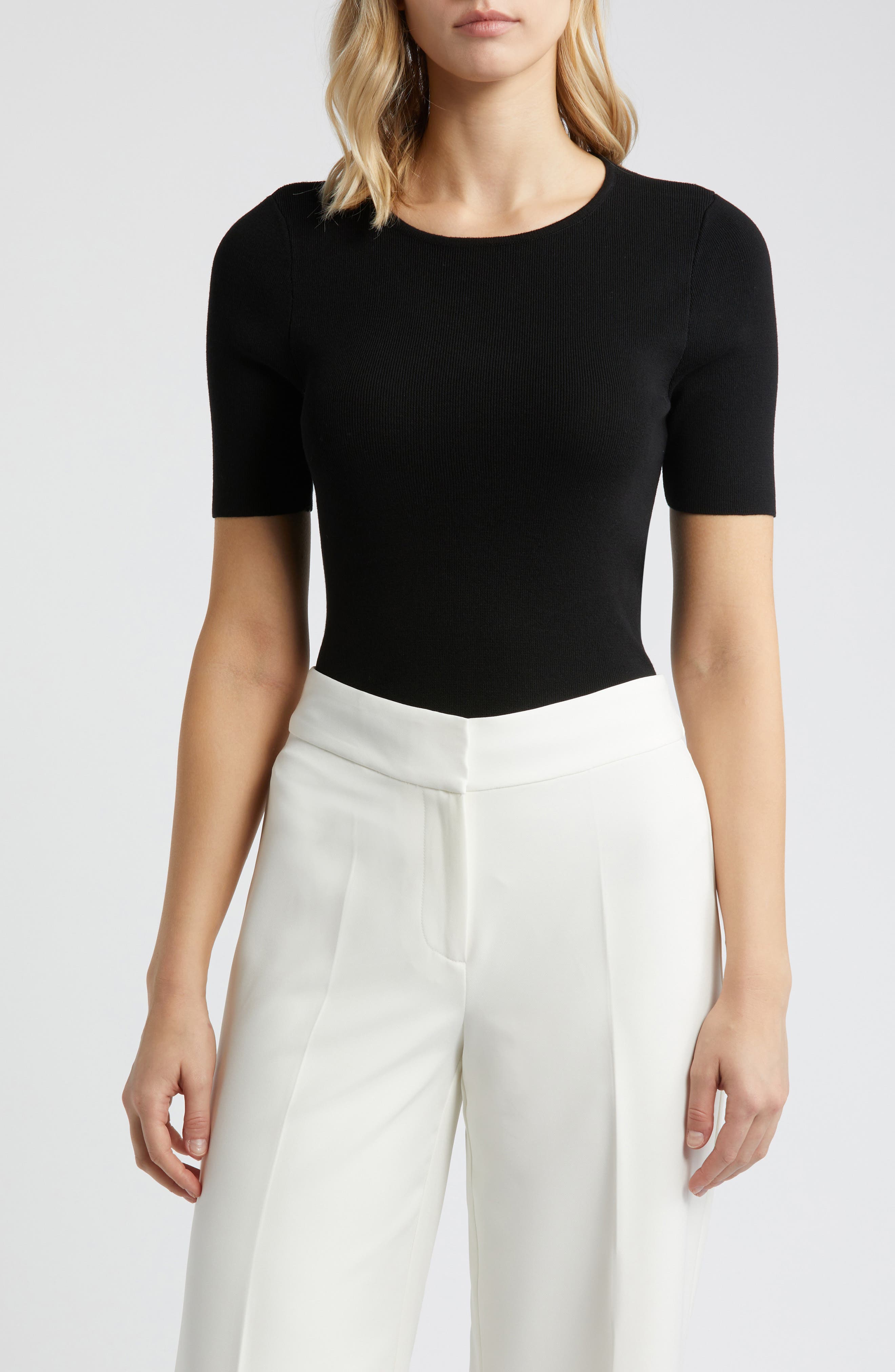 Tahari ASL Short Sleeve Sweater | Nordstrom