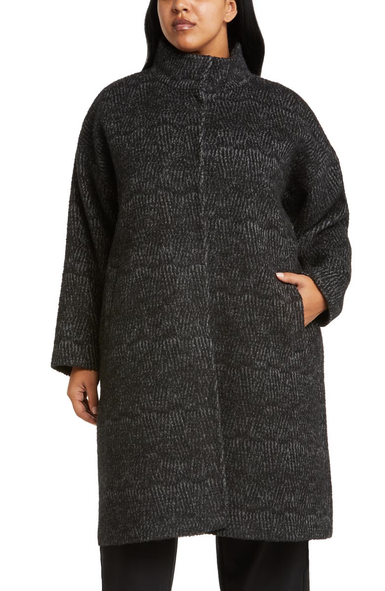 Eileen Fisher Stand Collar Jacquard Coat | Nordstromrack