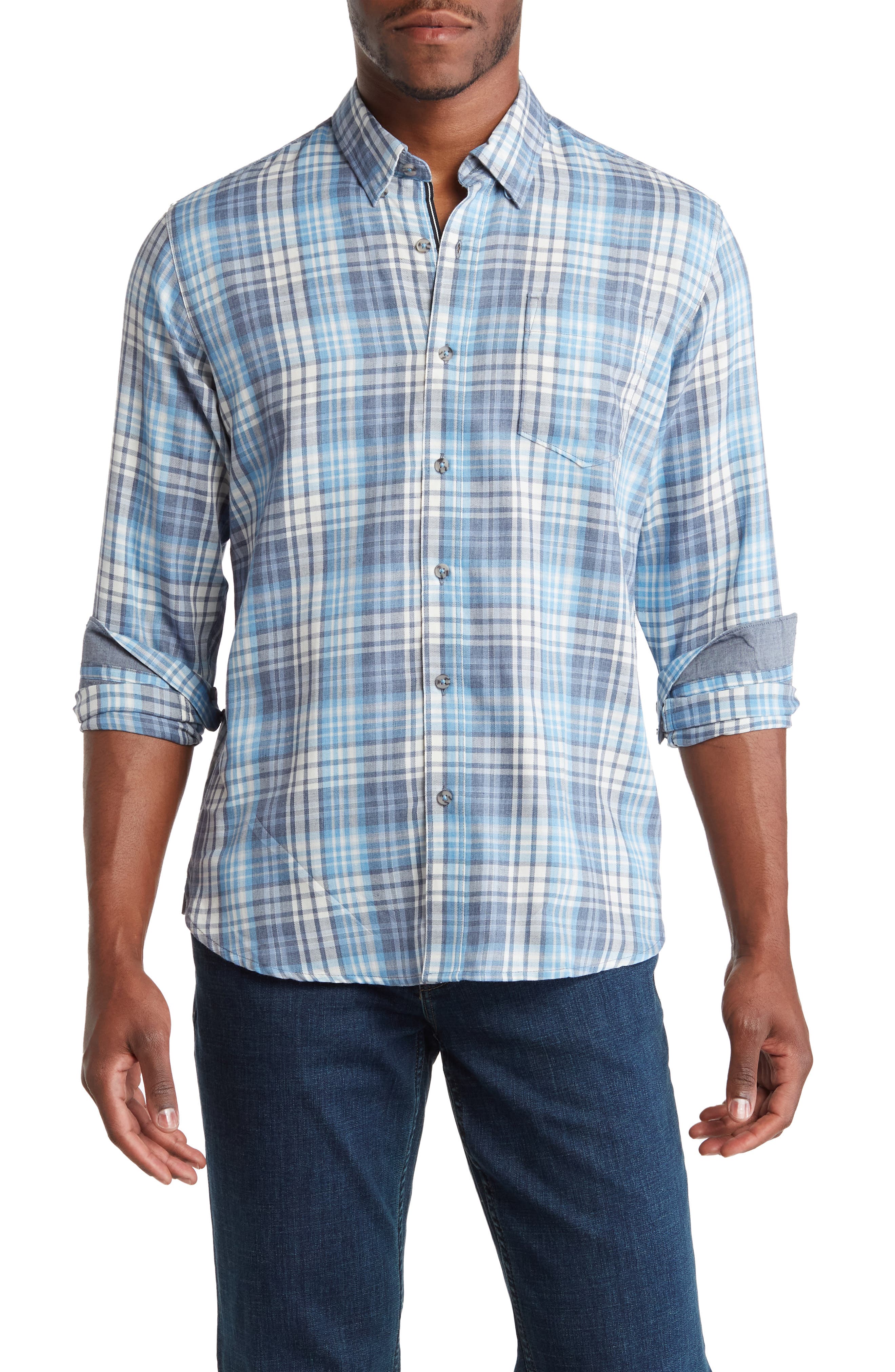 THREAD AND CLOTH Linear Multi Plaid Shirt | Nordstromrack