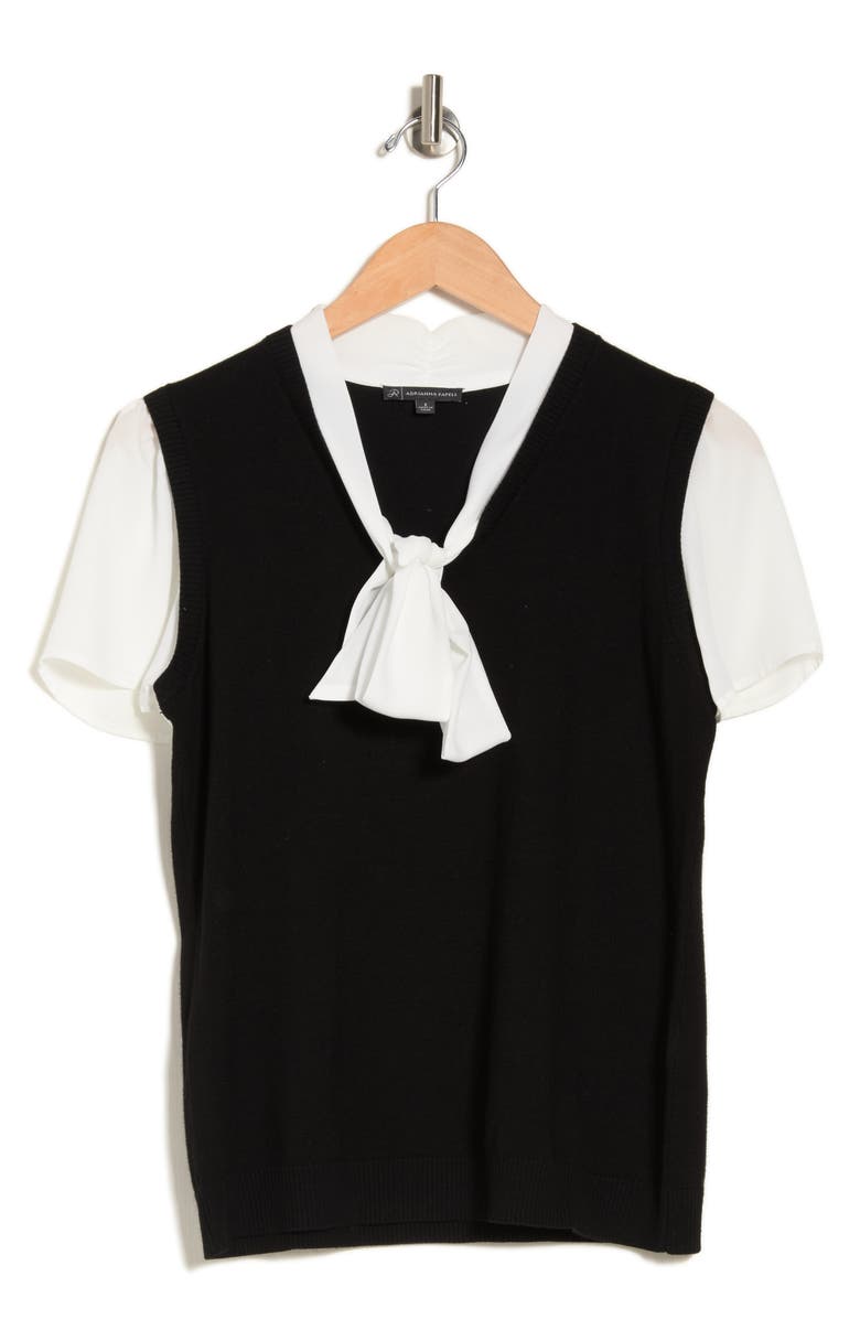 Adrianna Papell Tie Neck Colorblock Sweater Vest Top | Nordstromrack