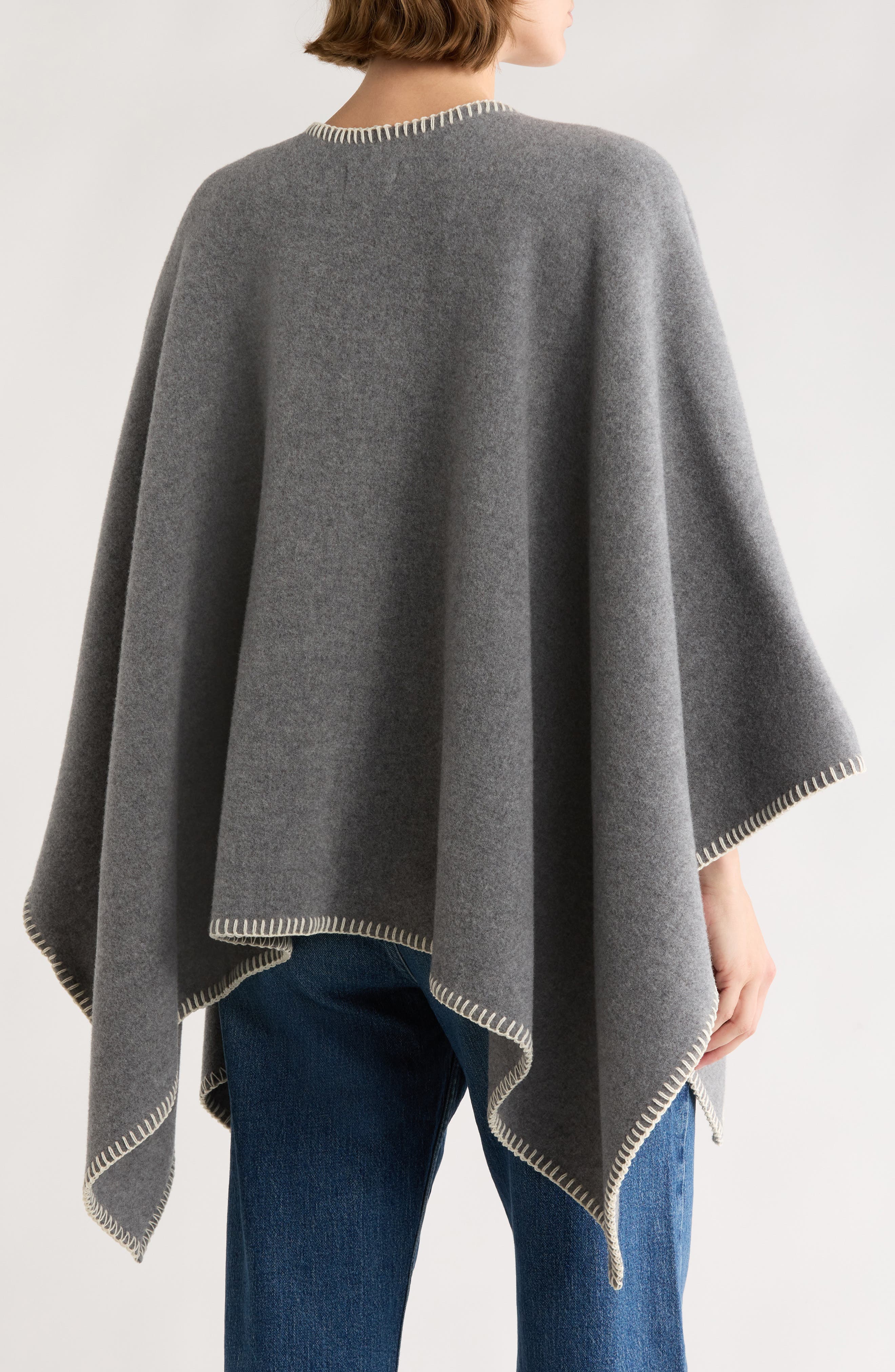 rag & bone Ingrid Blanket Stitch Wool Poncho | Nordstromrack