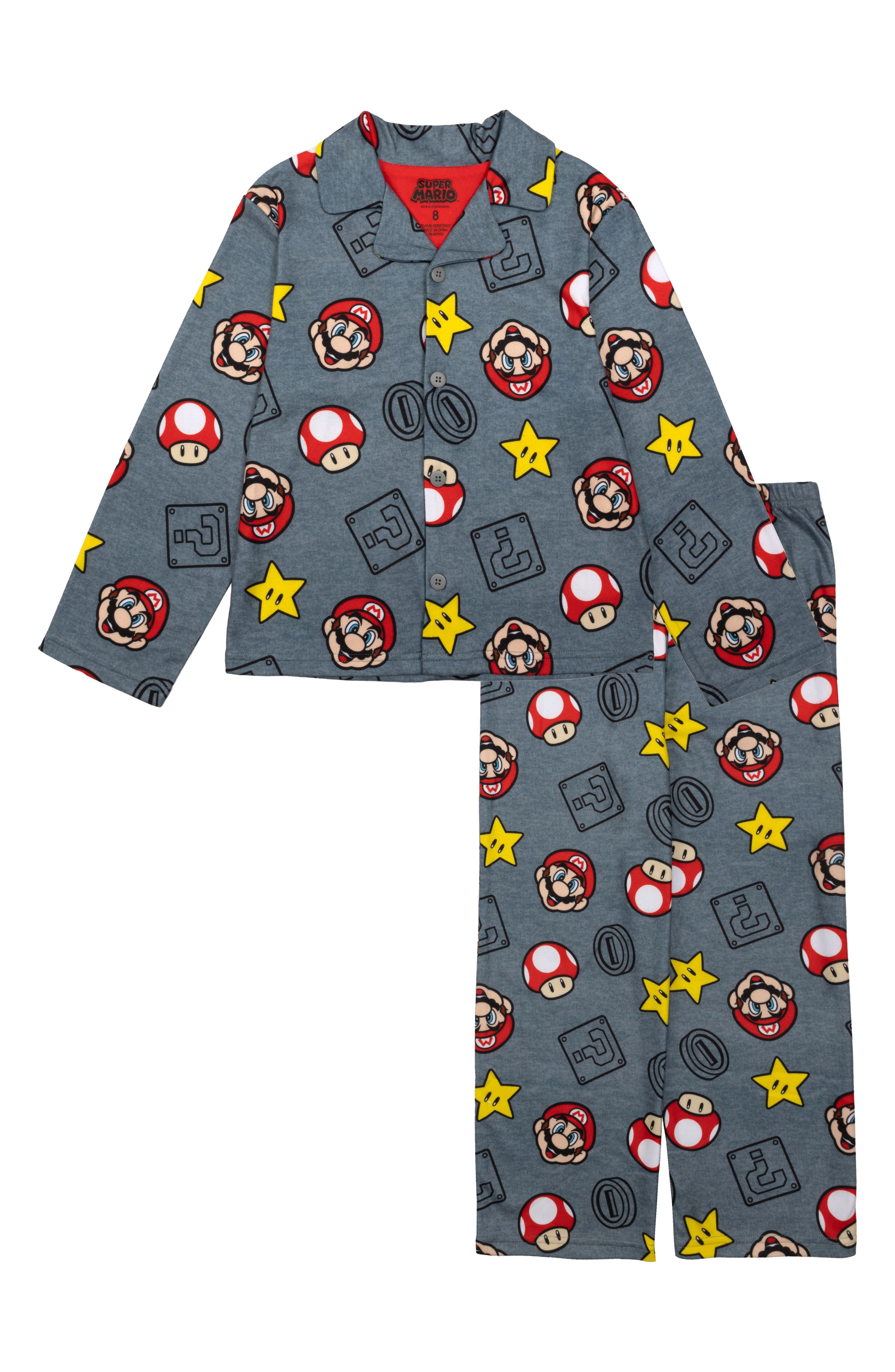 AME Kids' Mario Print Coat Pajamas | Nordstromrack