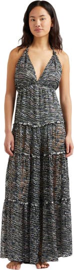 Vilebrequin Women's Viscose Long Backless Pearl Devore Silk Dress ...