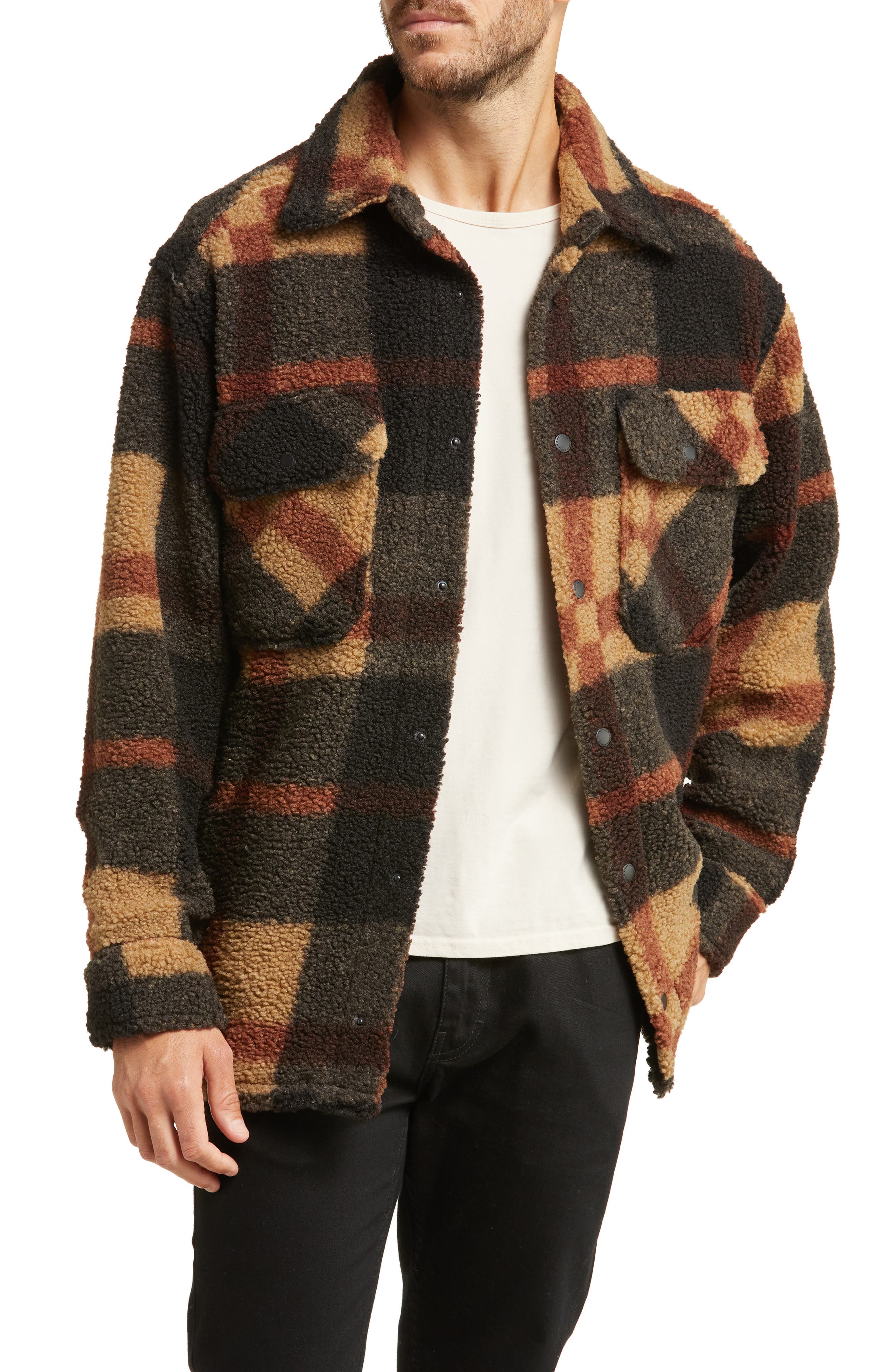Buffalo Jeans Jadel Plaid Faux Shearling Shirt Jacket | Nordstromrack