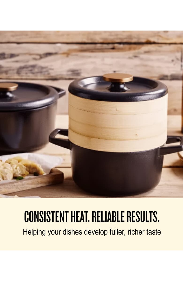 Alva Nori 2.5 Qt Enameled Cast Iron Cocotte Dutch Oven & Steamer Set ...