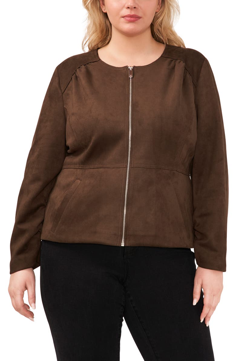 Vince Camuto Collarless Faux Suede Jacket | Nordstromrack