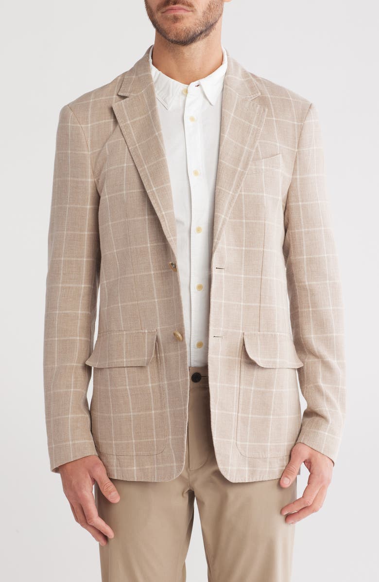 Faherty Reserve Windowpane Cotton & Linen Blazer | Nordstromrack