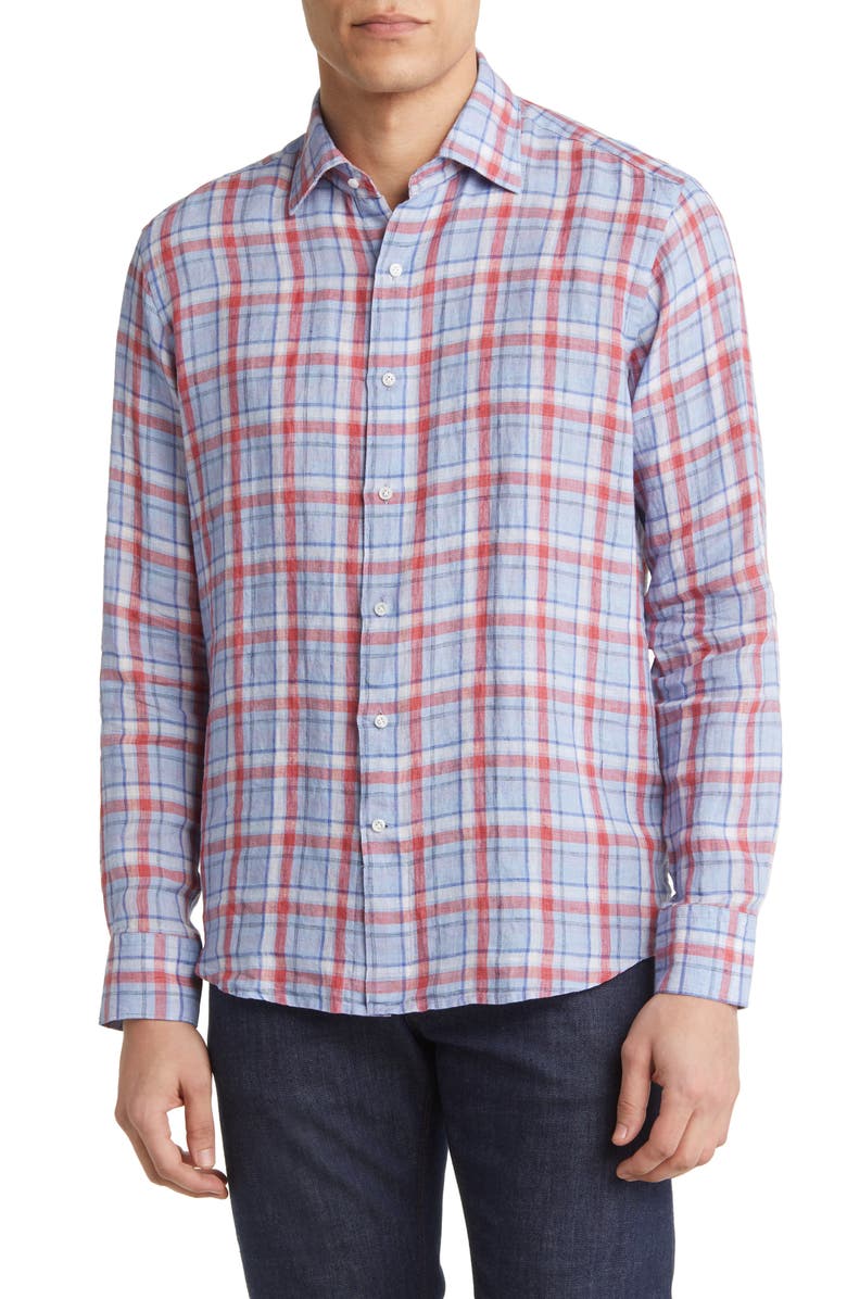 Peter Millar Crown Crafted Sadler Linen Sport Shirt | Nordstromrack