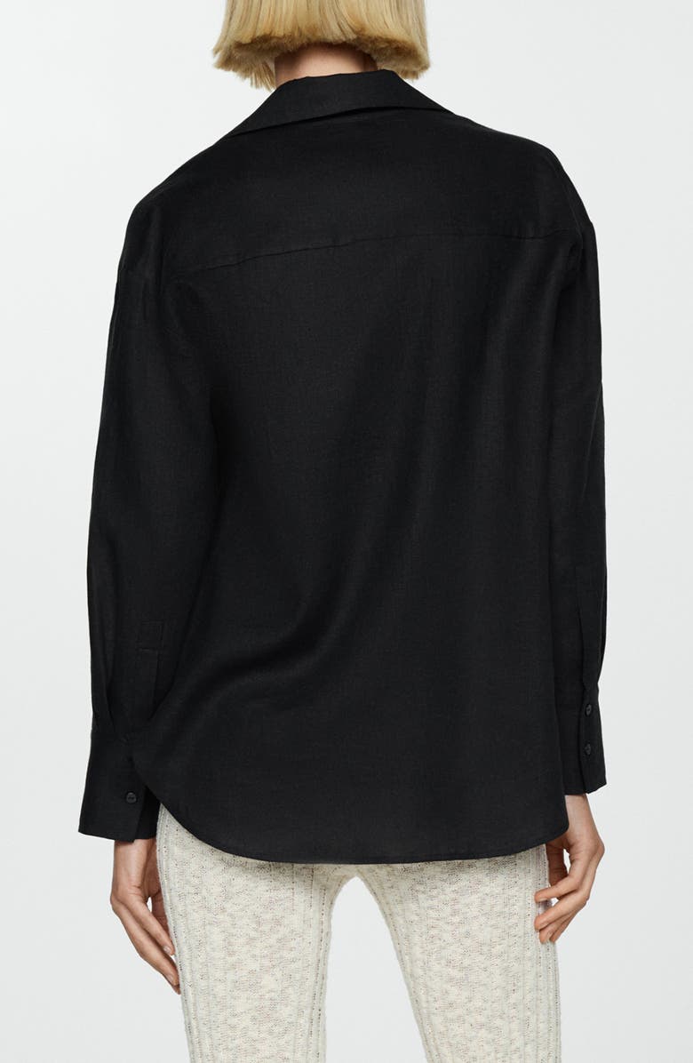 MANGO Samari Linen Button-Up Shirt | Nordstromrack