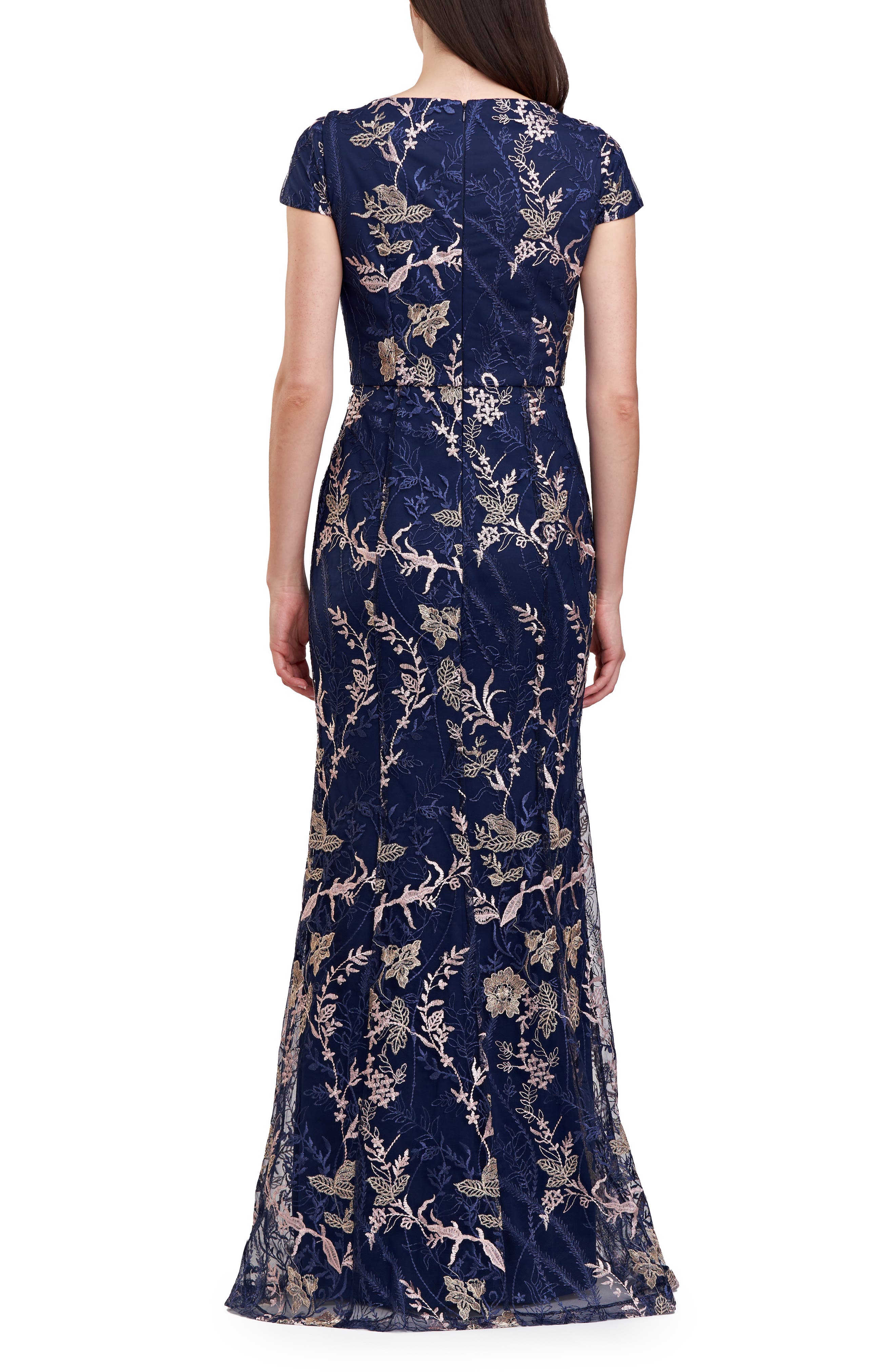 JS Collections Zara Embroidered Metallic Mermaid Gown | Nordstrom