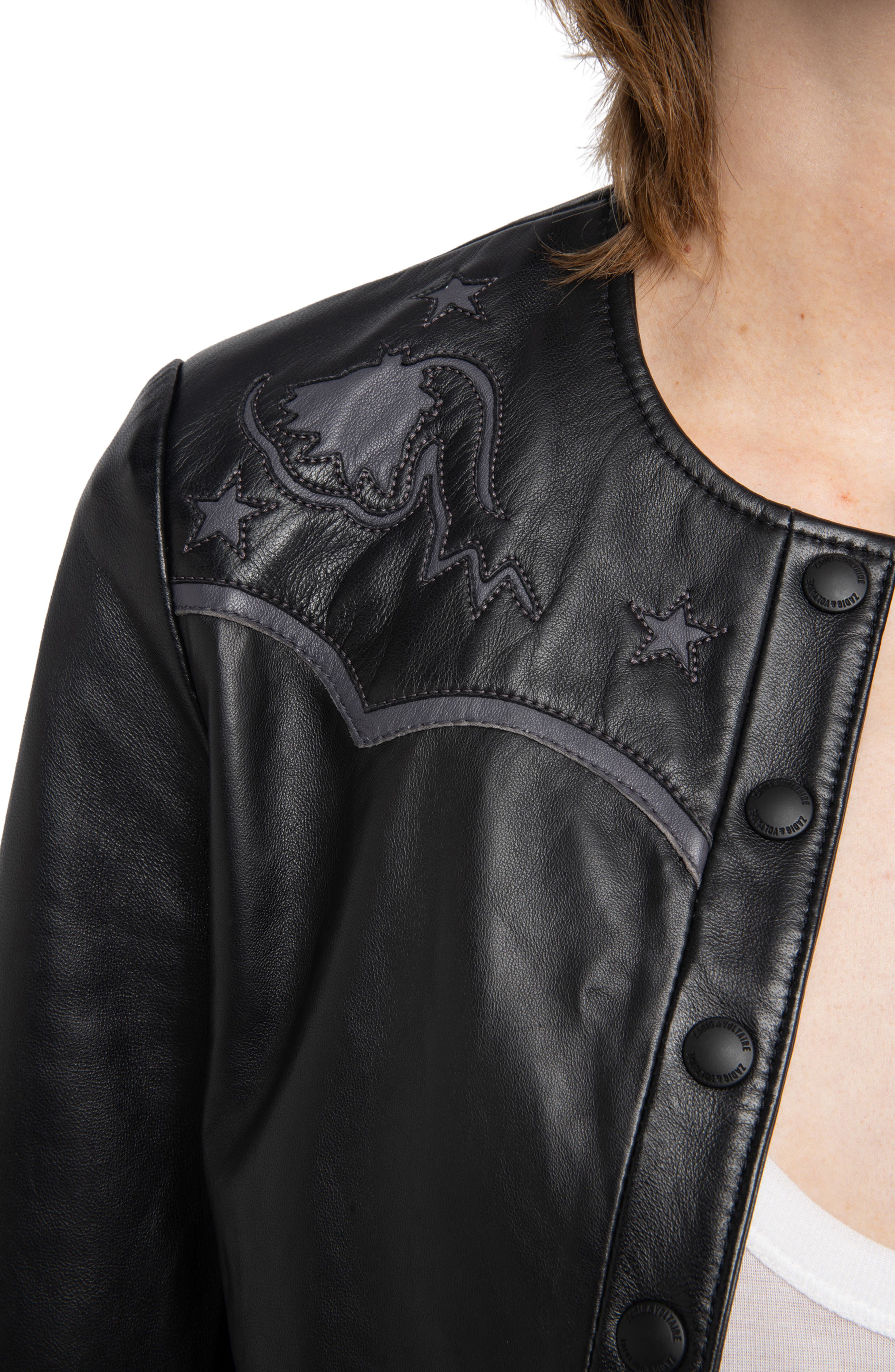 Zadig & Voltaire Luxi Leather Western Jacket | Nordstrom