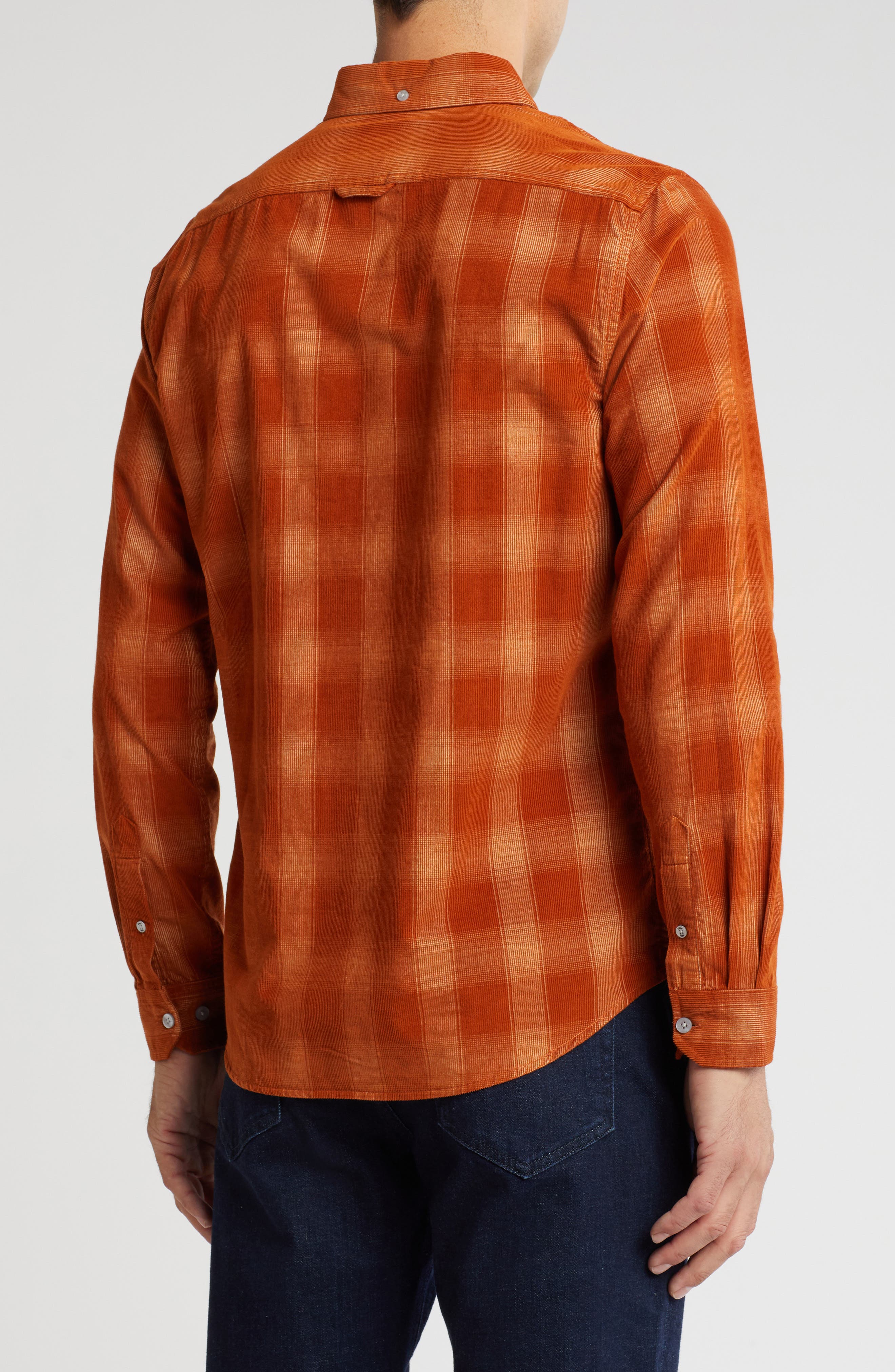 Ben Sherman Ombré Check Corduroy Flannel Button-Up Shirt | Nordstromrack