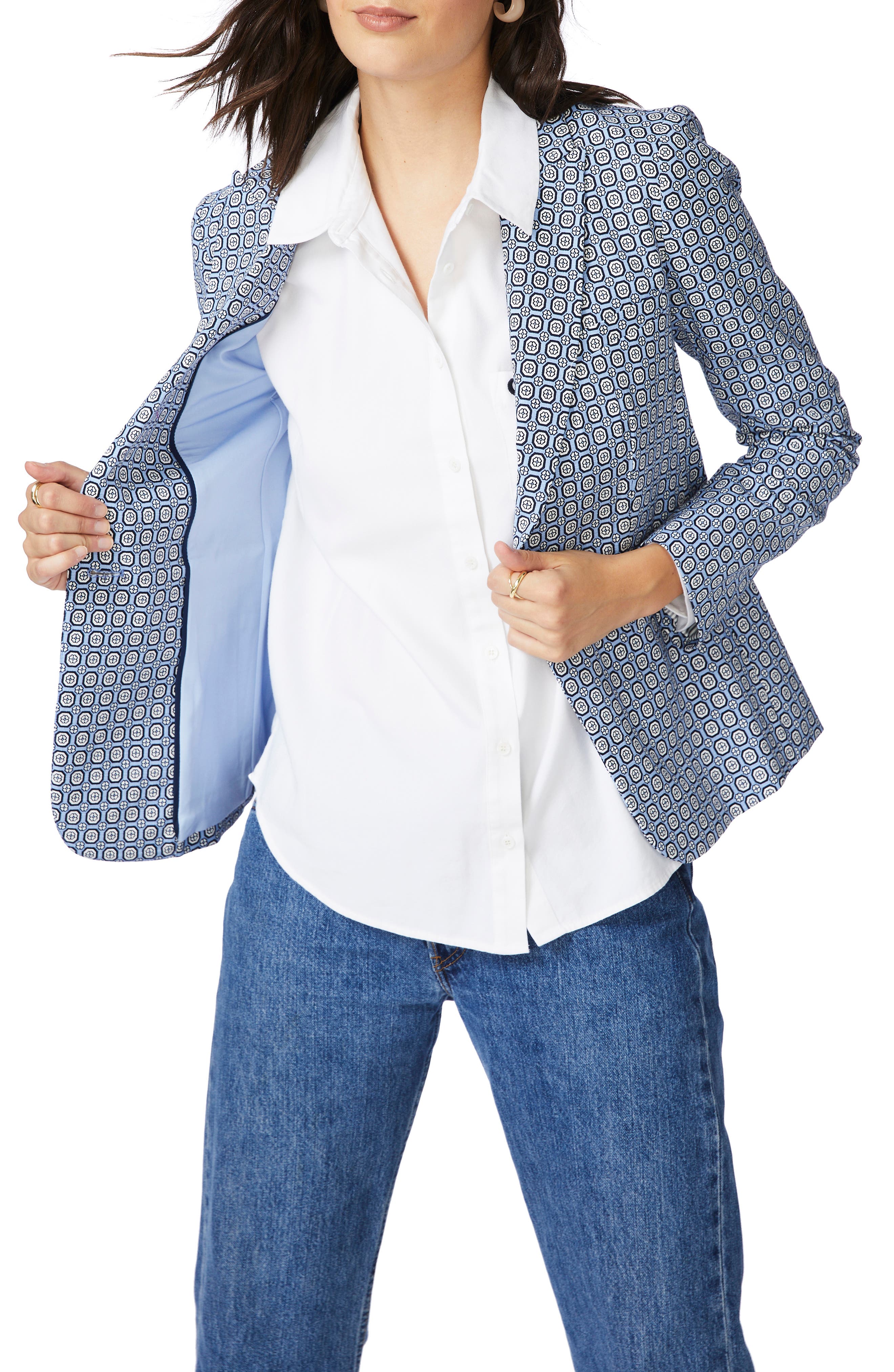 Court & Rowe Tile Floral One-Button Blazer | Nordstrom