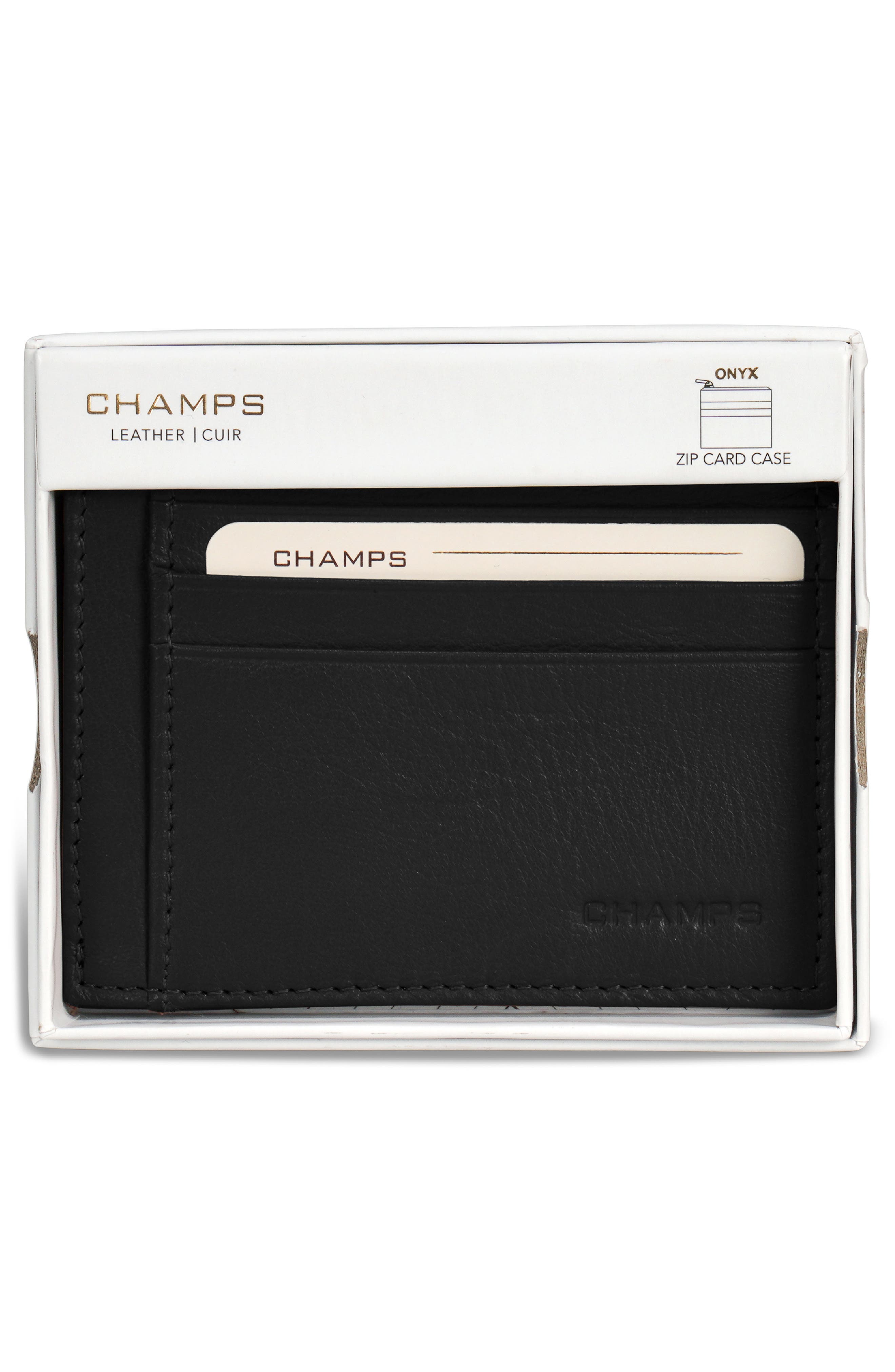 CHAMPS Zip Leather Card Case | Nordstromrack
