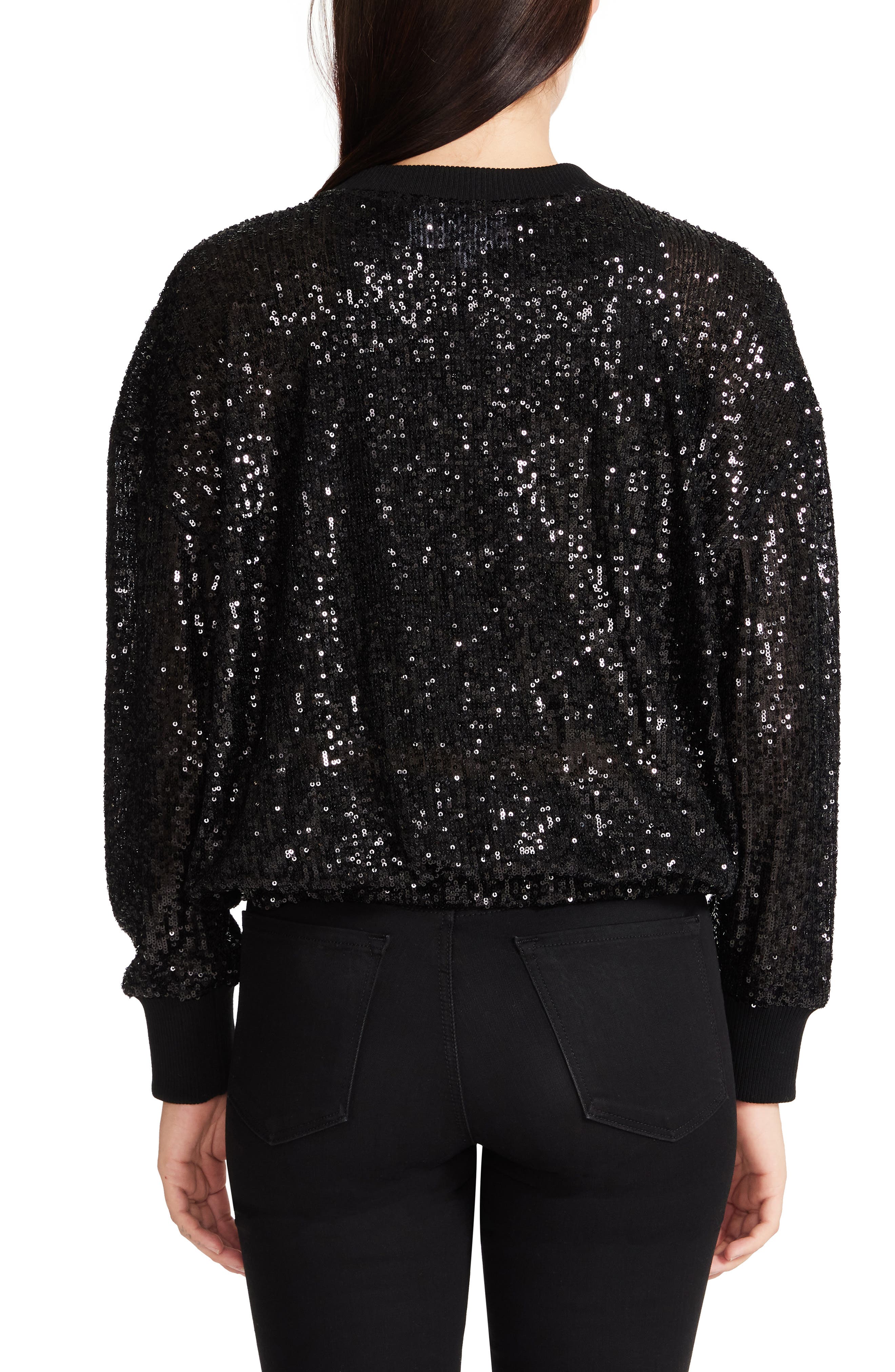 Steve Madden BB DAKOTA BY STEVE MADDEN Sequin Dolman Sleeve Zip Jacket ...