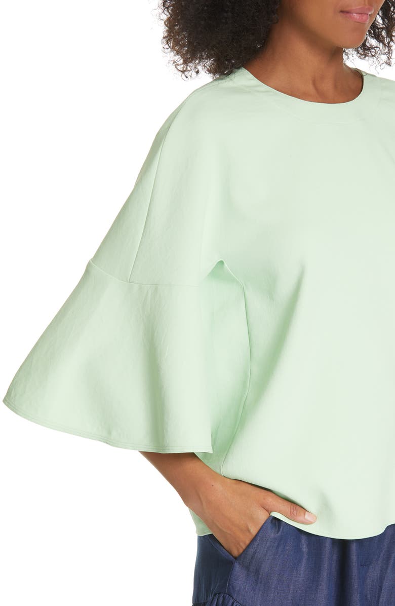 Tibi Chalky Drape Ruffle Sleeve Top | Nordstromrack
