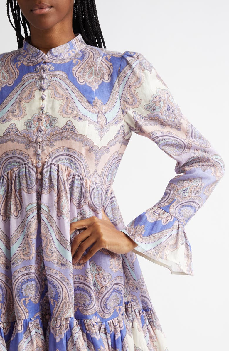 Zimmermann Maxine Paisley Long Sleeve Linen Shirtdress | Nordstromrack