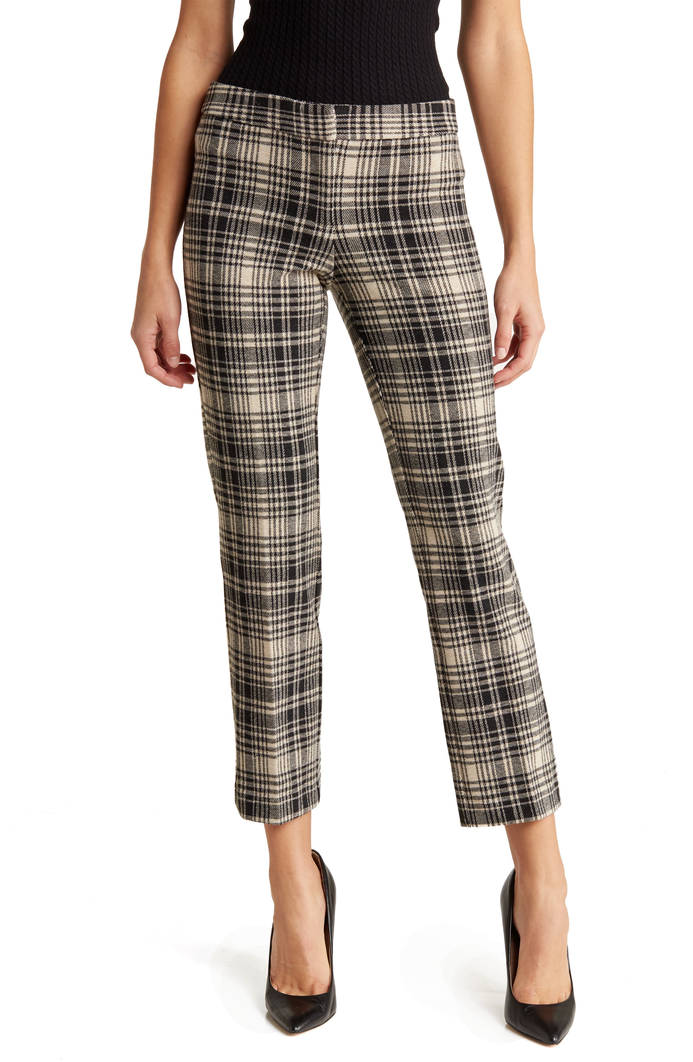 Amanda & Chelsea Plaid Flat Front Pants | Nordstromrack