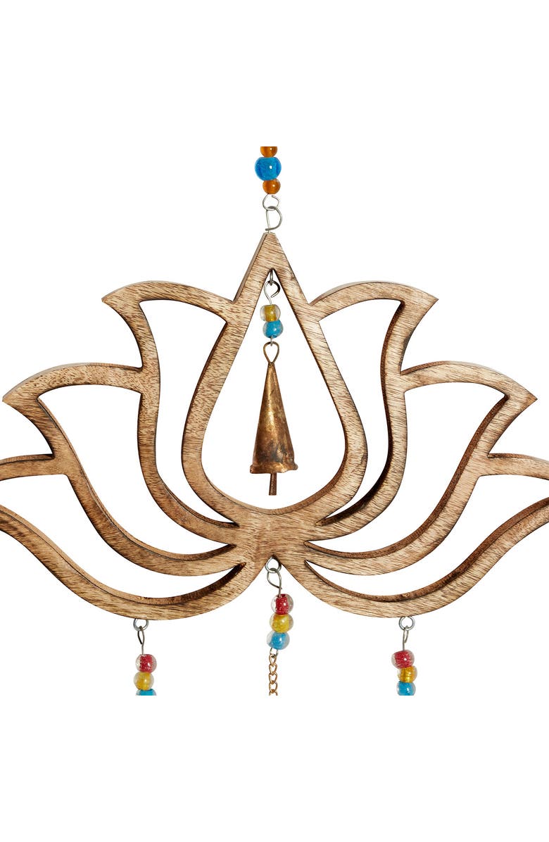 GINGER BIRCH STUDIO Gold-Tone Mango Wood Eclectic Style Windchime ...
