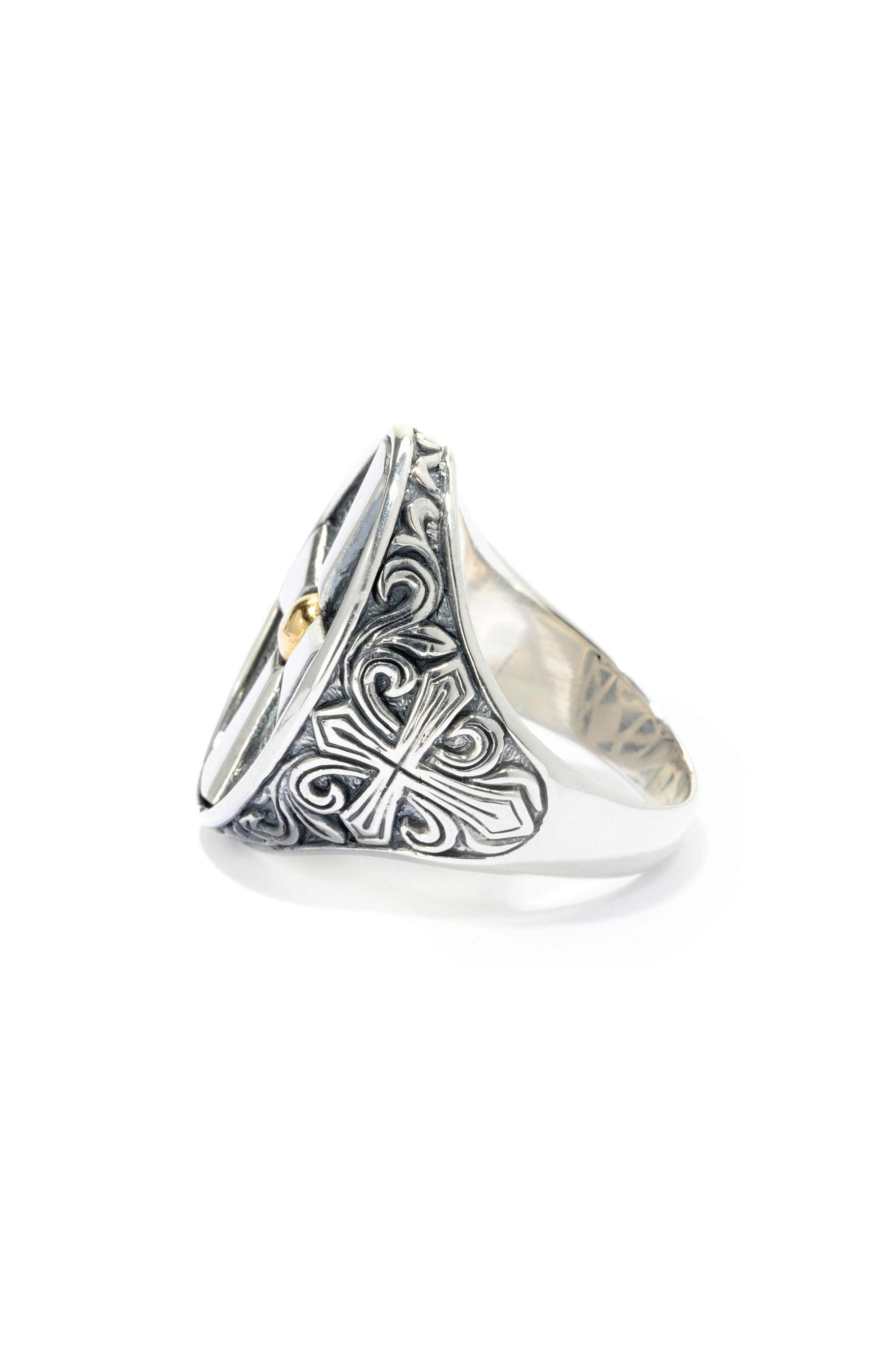 SAMUEL B. 18k Gold & Sterling Silver Two-Tone Cross Ring | Nordstromrack