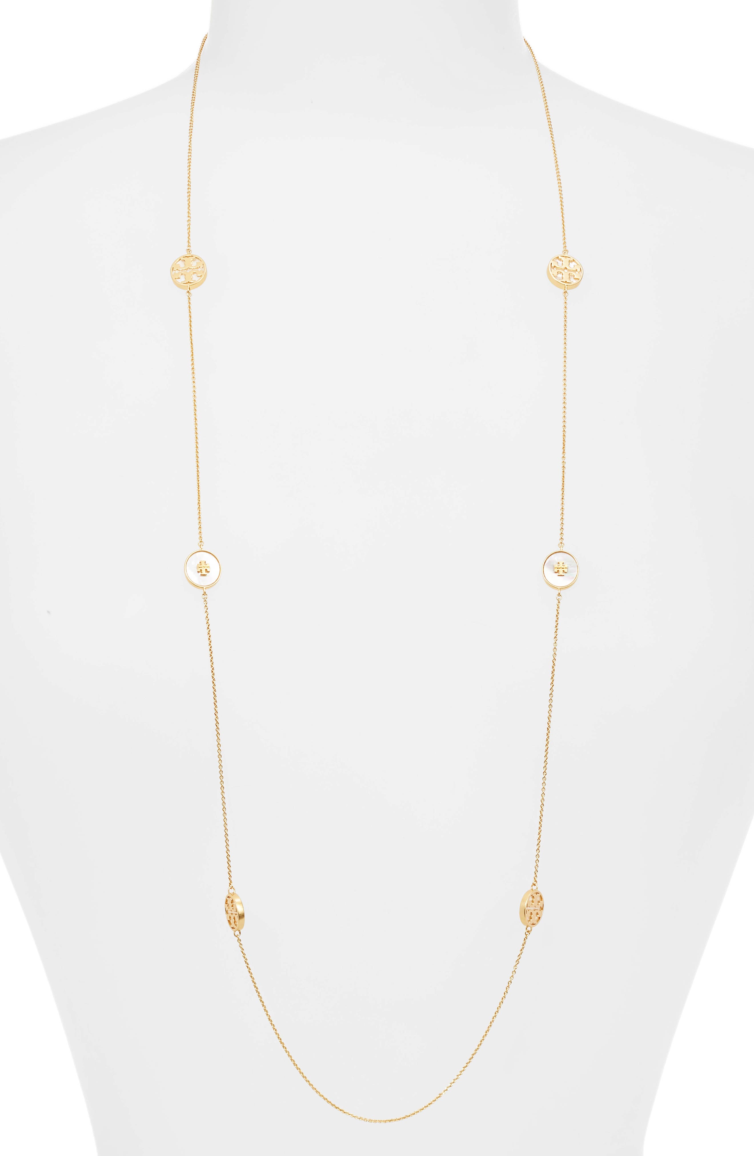 Tory Burch Kira Semiprecious Stone Long Station Necklace | Nordstrom
