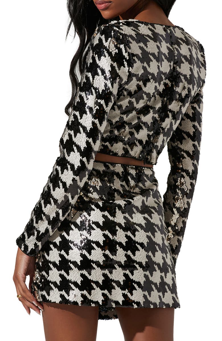 ASTR the Label Darby Houndstooth Sequin Top | Nordstromrack