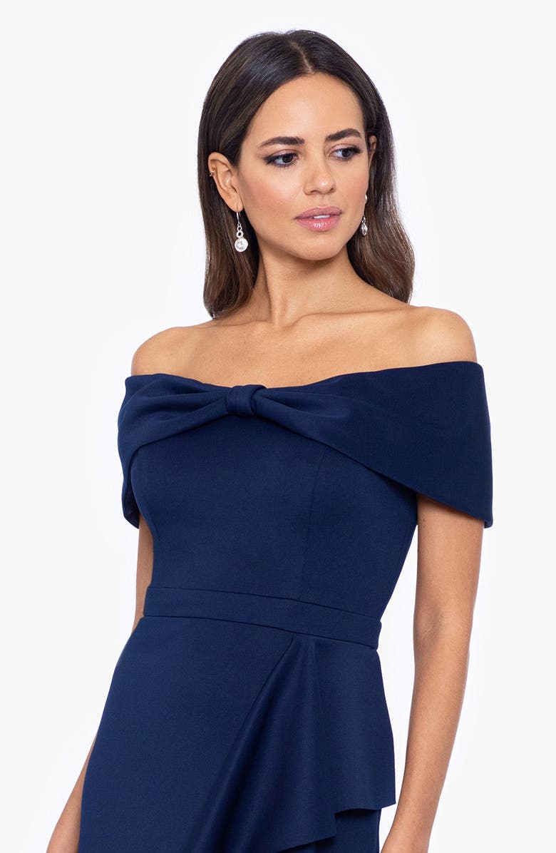 Xscape Evenings Bow Off the Shoulder Scuba Knit Cocktail Dress ...