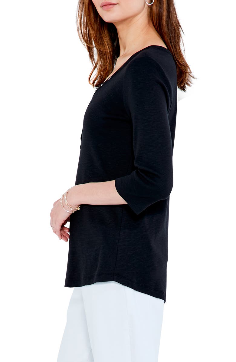 NZT by NIC+ZOE Snap Button V-Neck Cotton Blend Top | Nordstromrack