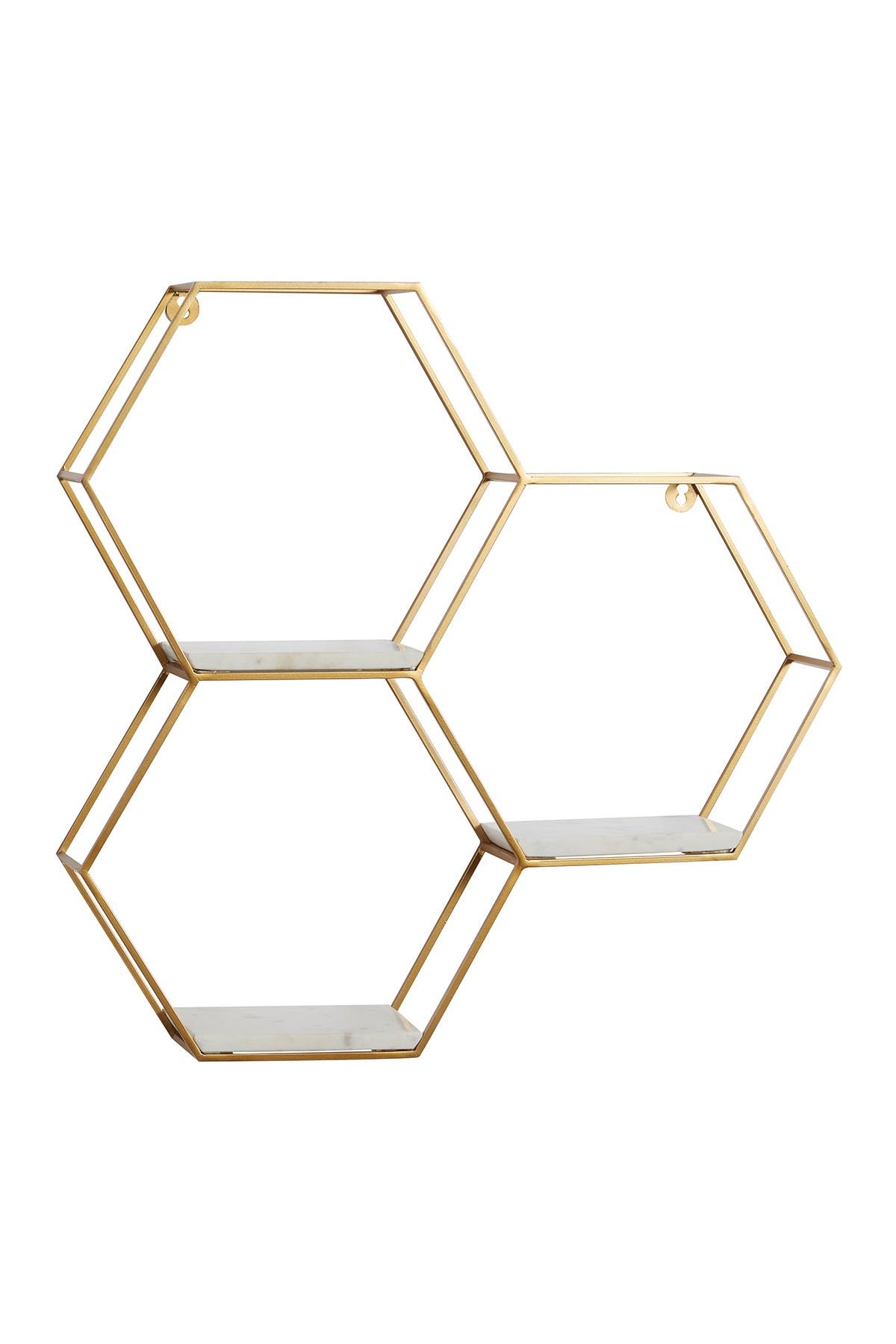 WILLOW ROW Goldtone Marble Hexagon Wall Shelf | Nordstromrack