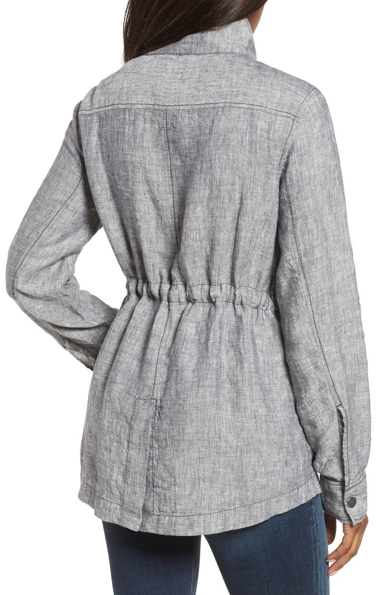 Caslon® Cinch Waist Linen Utility Jacket | Nordstrom