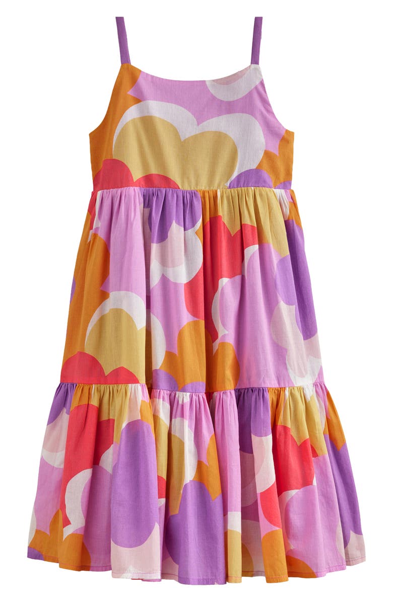 Mini Boden Kids' Heart Print Tiered Cotton Sundress | Nordstromrack