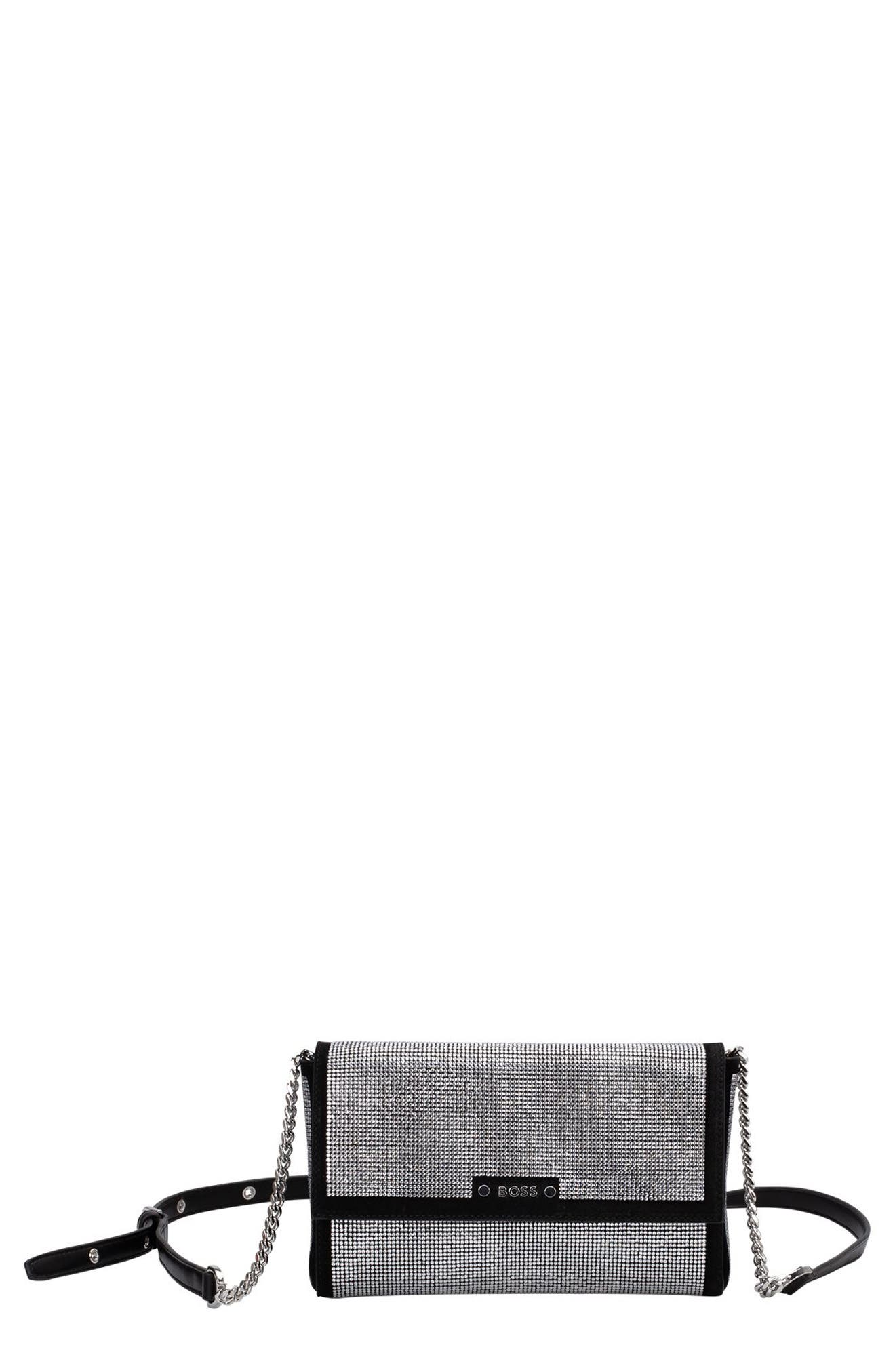 BOSS Mini Cindy Embellished Leather Crossbody Bag | Nordstrom