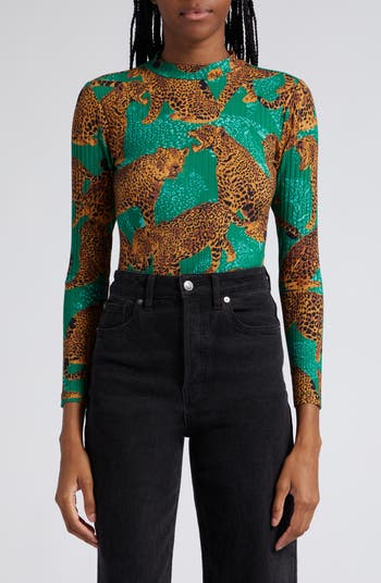 FARM Rio Artsy Leopards Rib Bodysuit | Nordstrom
