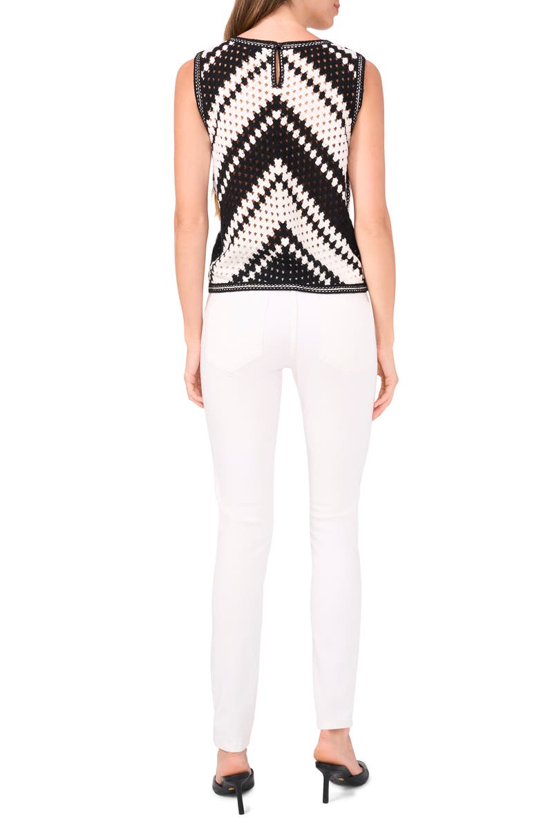 Halogen® Crochet Knit Sleeveless Cotton Blend Sweater | Nordstromrack