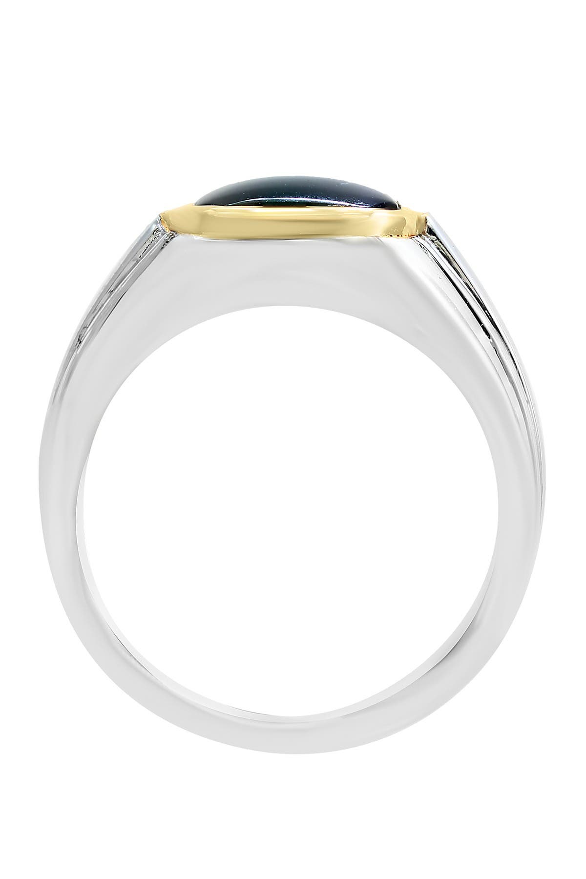 EFFY Sterling Silver & 14K Yellow Gold Pave Diamond & Black Onyx Ring ...