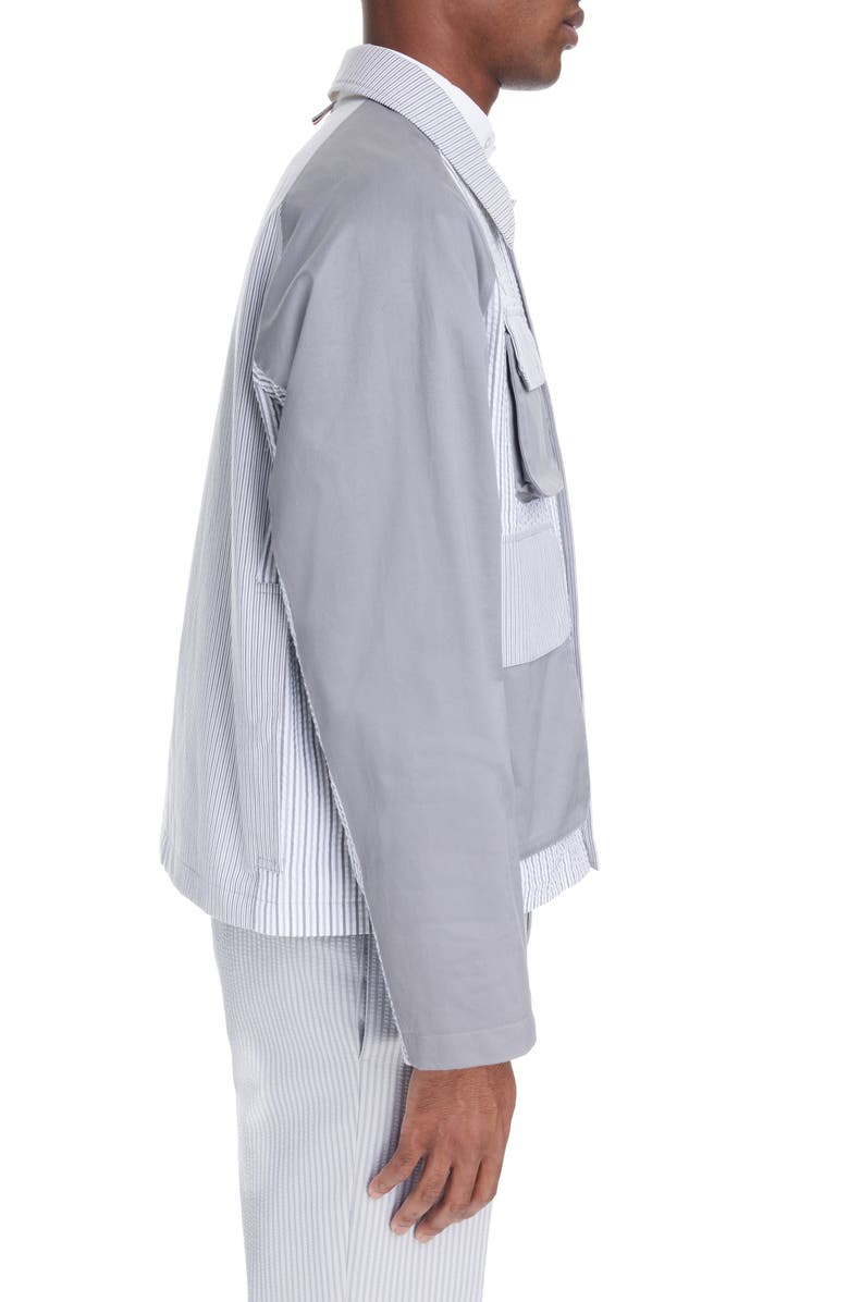 Thom Browne Relaxed Stripe Crop Cotton Field Jacket | Nordstromrack