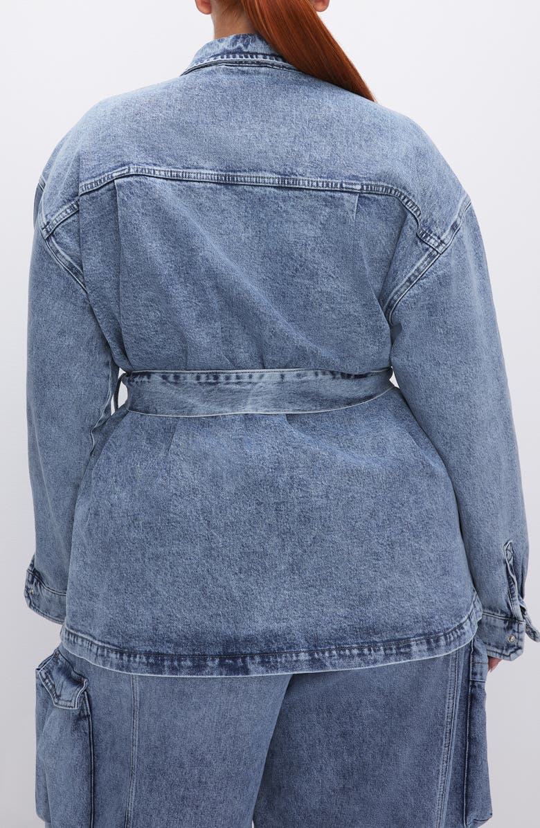 Good American Uniform Denim Cargo Jacket | Nordstromrack