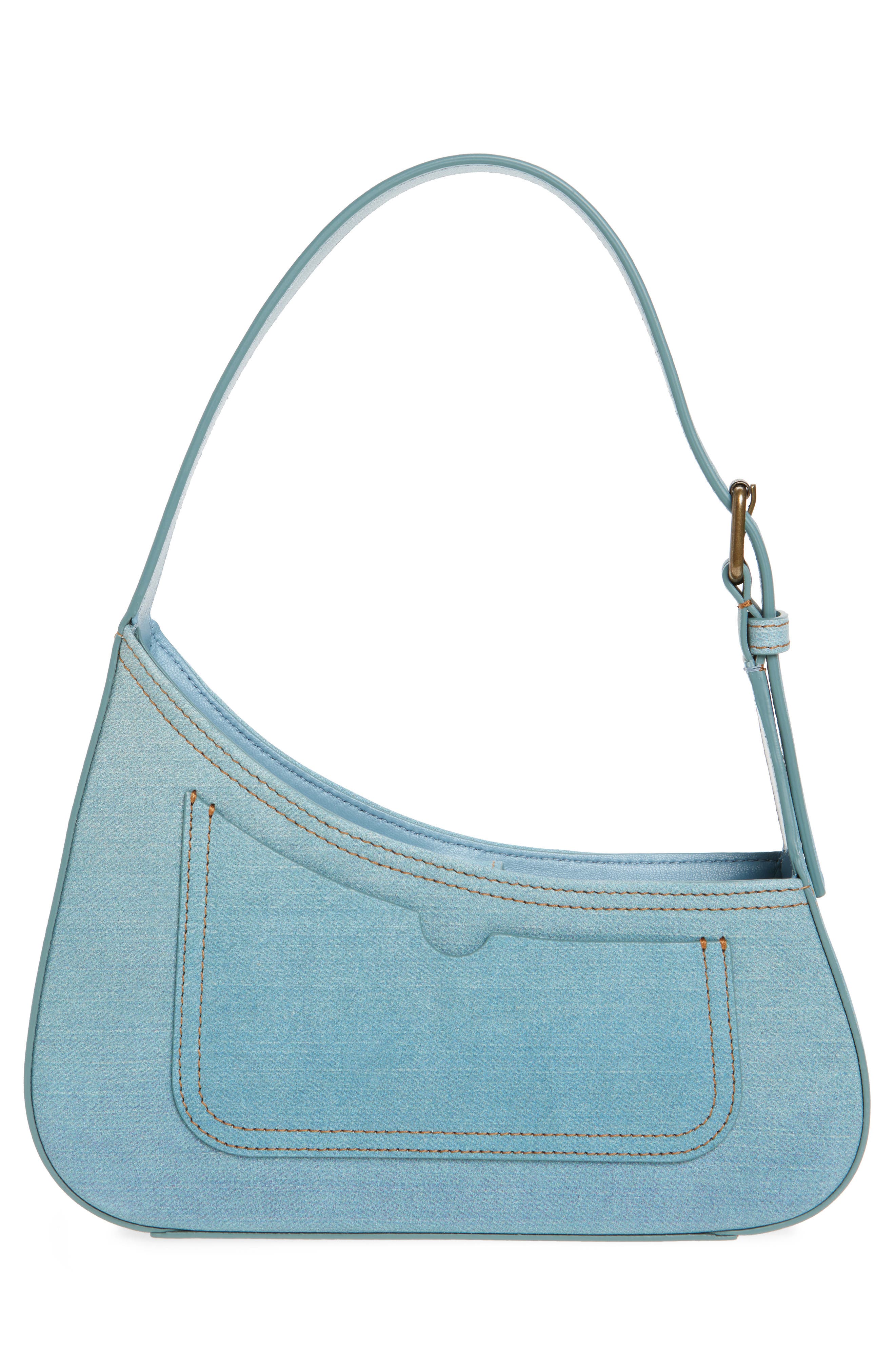 Off-White Jitney Denim Print Leather Shoulder Bag | Nordstromrack